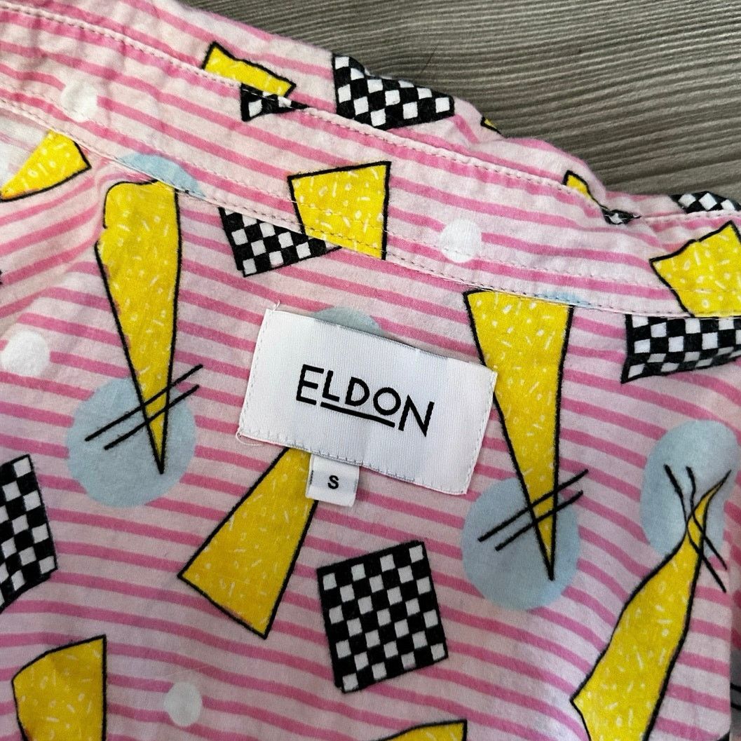 Other eldon pink and white striped 80’s themed button up shirt | Grailed