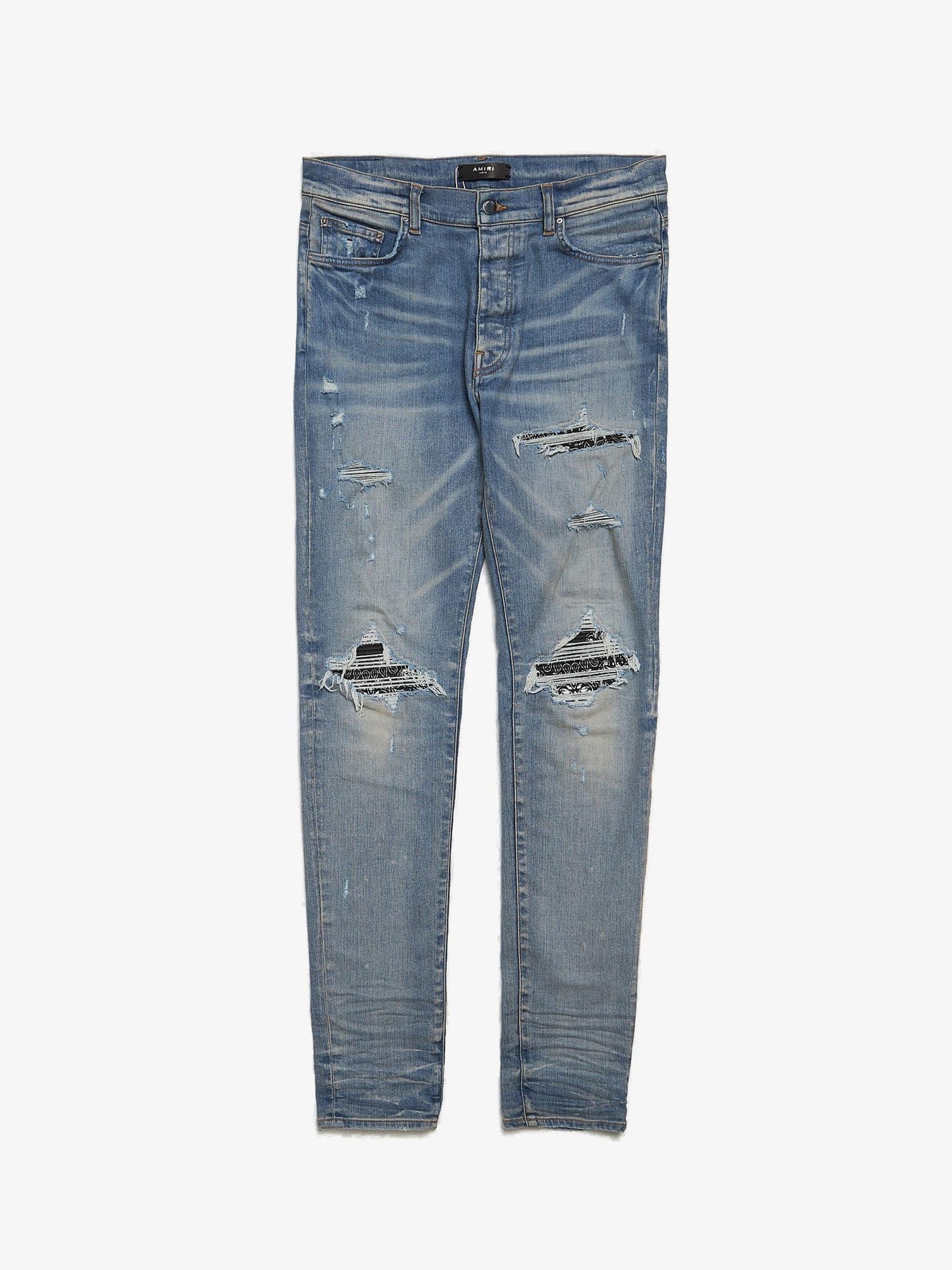 Amiri Light Blue Ragged Cotton Denim Jeans | Grailed