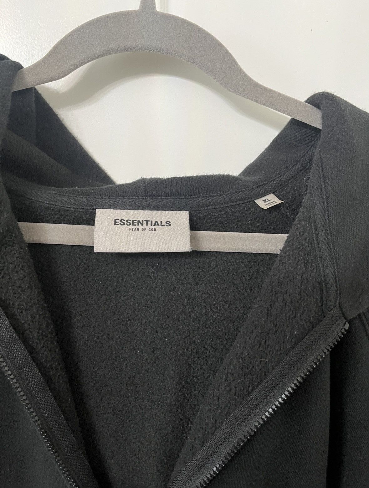 Essentials Fear of God Essentials Full Zip Up Hoodie Applique Logo ...