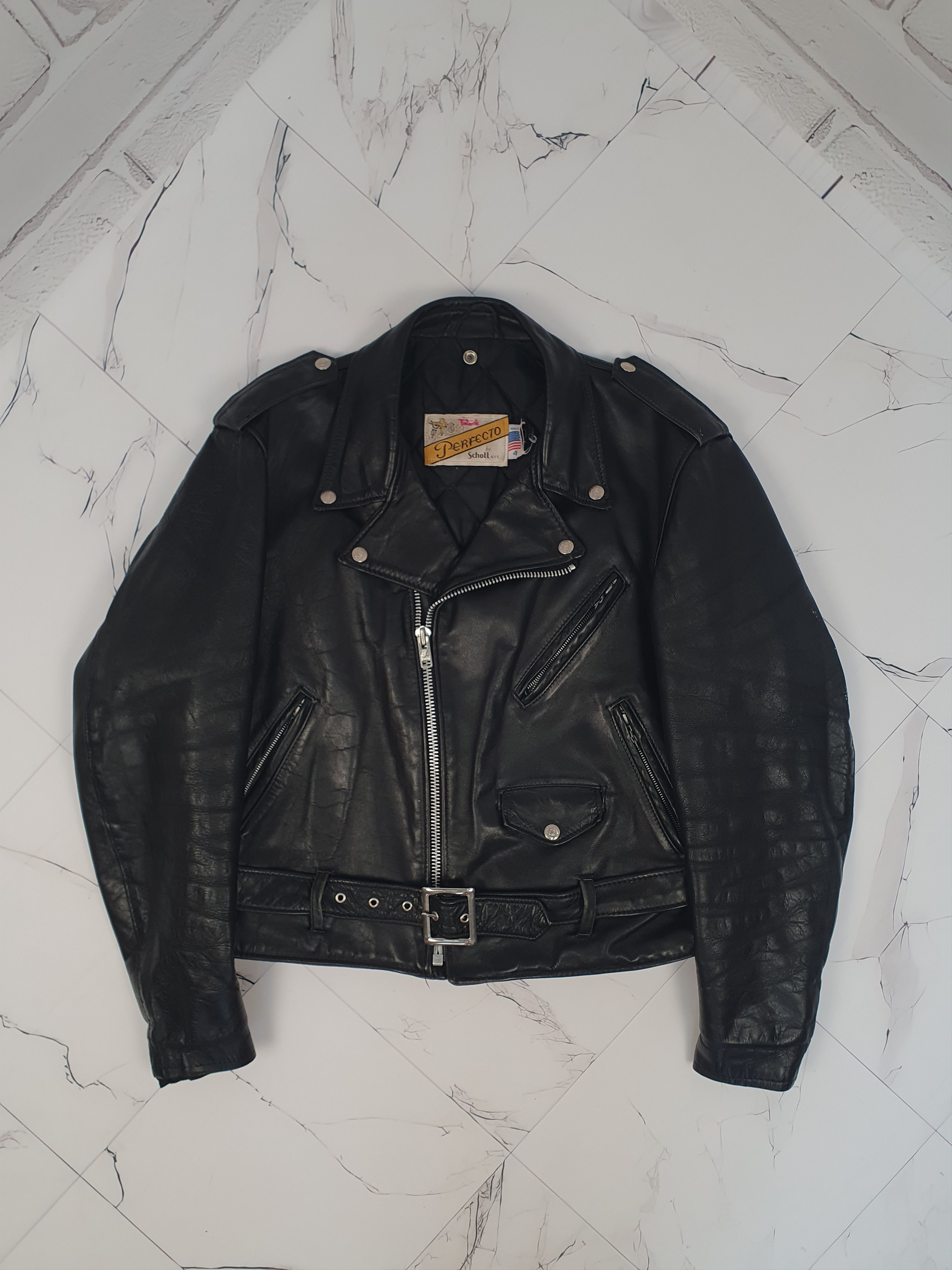 Schott × Vintage Vintage Perfecto by Schott Leather Biker Jacket | Grailed