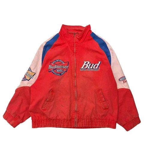 Vintage Vintage Budweiser NHRA Winston Drag Racing Jacket Red | Grailed