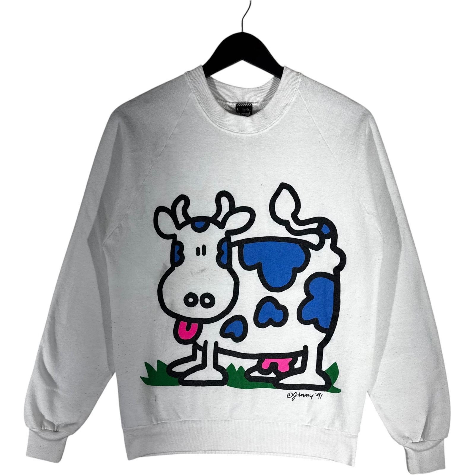 Screen Stars Vintage Jimmy "Cow" Pop Art Illustration Crewneck 1991 ...