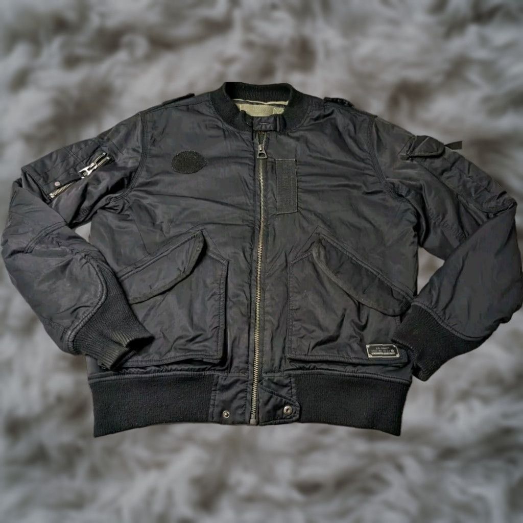 Vintage Premium Long Sleeve Full Zip Men's Black Bomber Jacket US Army ...