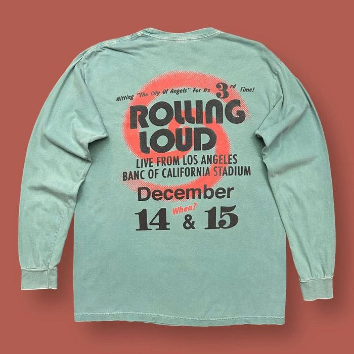 Streetwear Rolling Loud Shirt Los Angeles 2019 Long Sleeve Garment Dyed ...