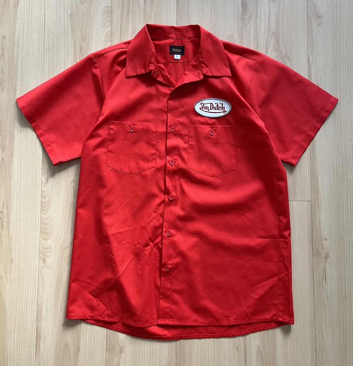 Vintage × Von Dutch Vintage Von Dutch Work Shirt Red | Grailed