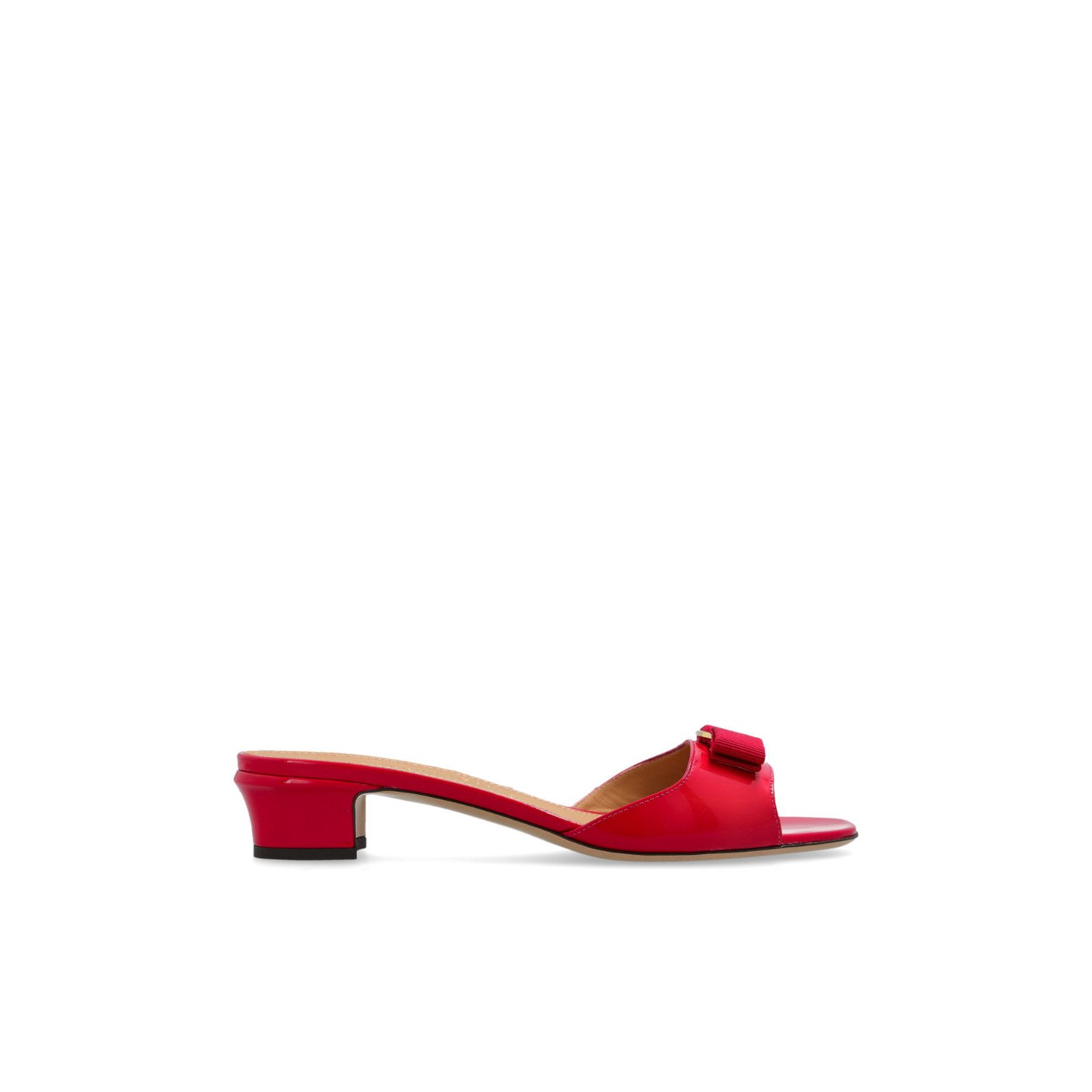 Salvatore Ferragamo FERRAGAMO Vanilla Pink Leather 45mm Heel Mules New ...