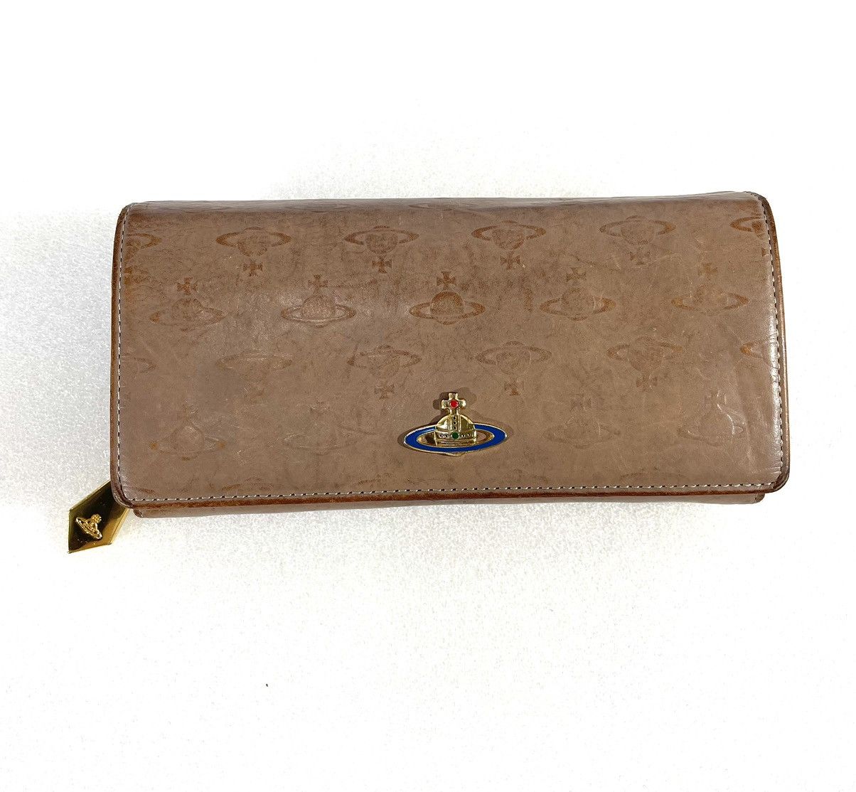 Vivienne Westwood Monogram Embossed Leather Long Wallet | Grailed