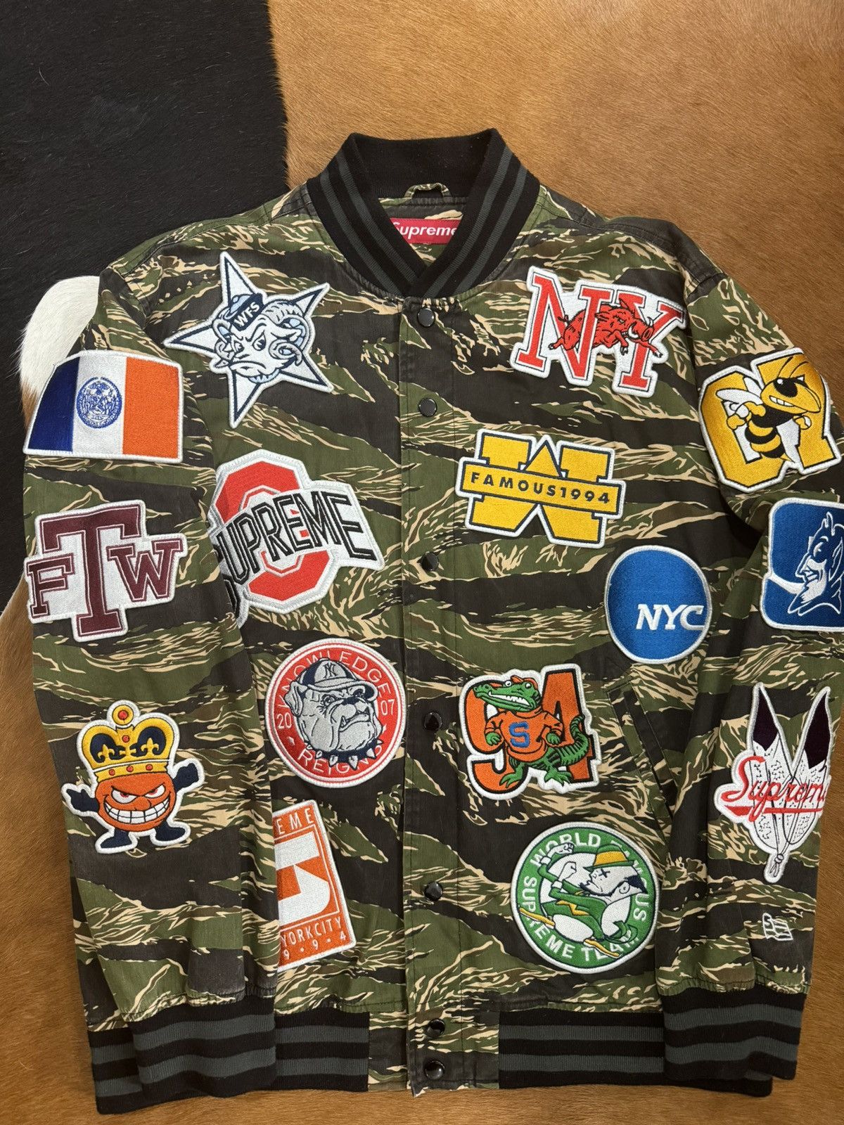 Supreme Supreme 07 NCAA NCCA Varsity Jacket Camo RARE Franchise | Grailed