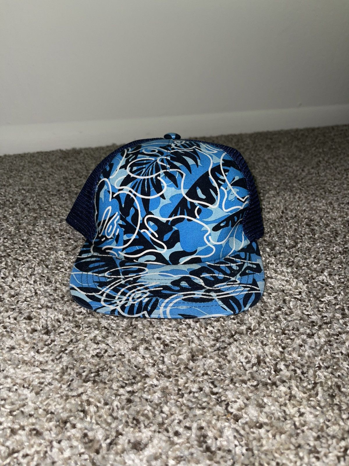 Bape Bape Nigo Era Baby Blue Hawaiian Camo Snapback Hat | Grailed