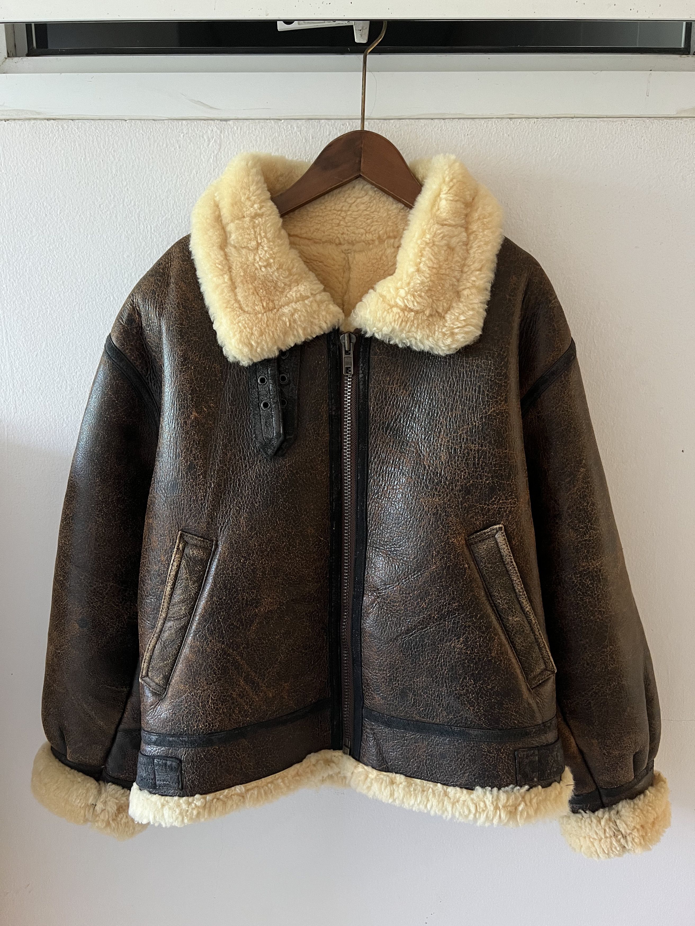 Vintage VINTAGE 80’s SUBURBAN TYPE B-3 SHEEPSKIN LEATHER JACKET | Grailed