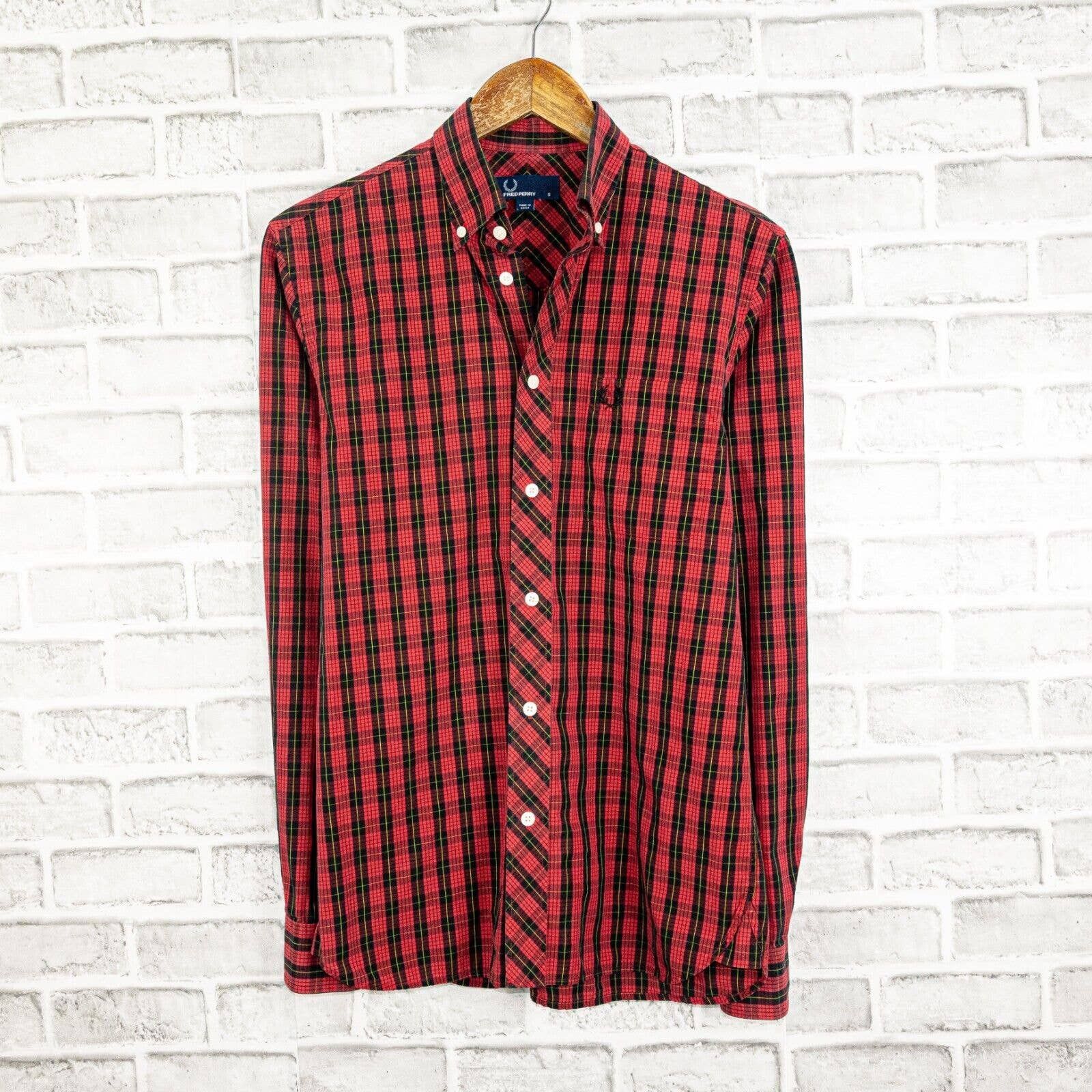 Fred Perry FRED PERRY Long Sleeve Button Down Shirt in Red check | Grailed