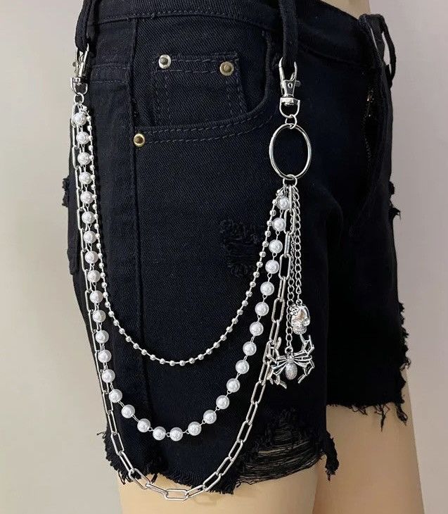 Chain × Streetwear × Vintage Retro Spider Skull Jeans Chains | Grailed