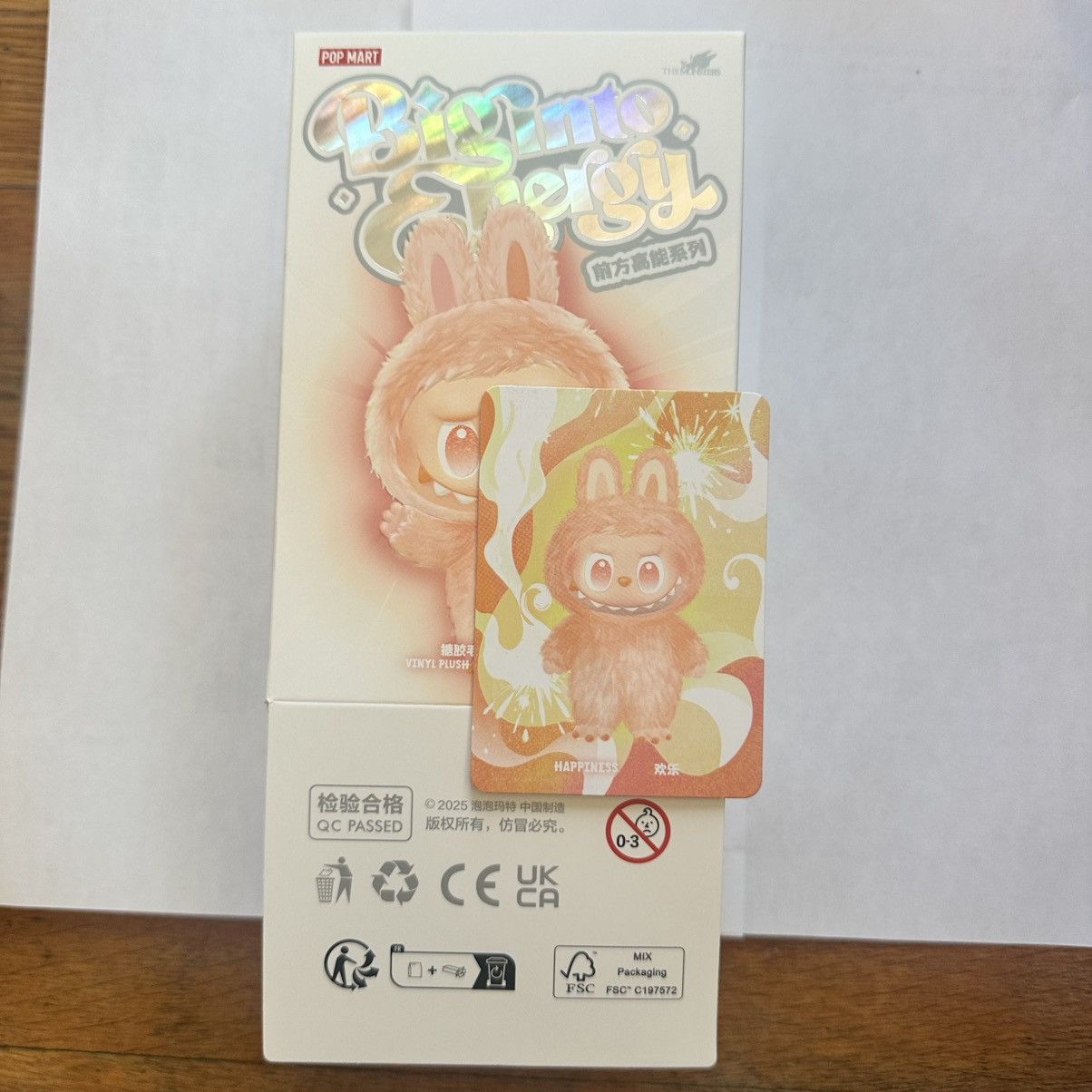 POP MART Popmart Big Into Energy Labubu Plush Pendant - Happiness | Grailed