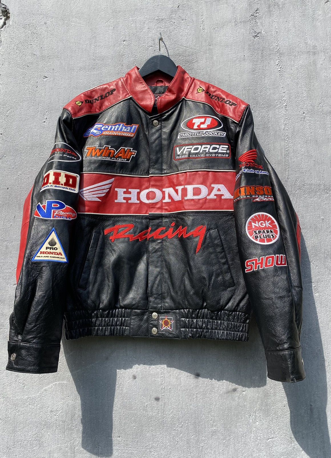Vintage Vintage Nascar HONDA Leather Racing Jacket | Grailed