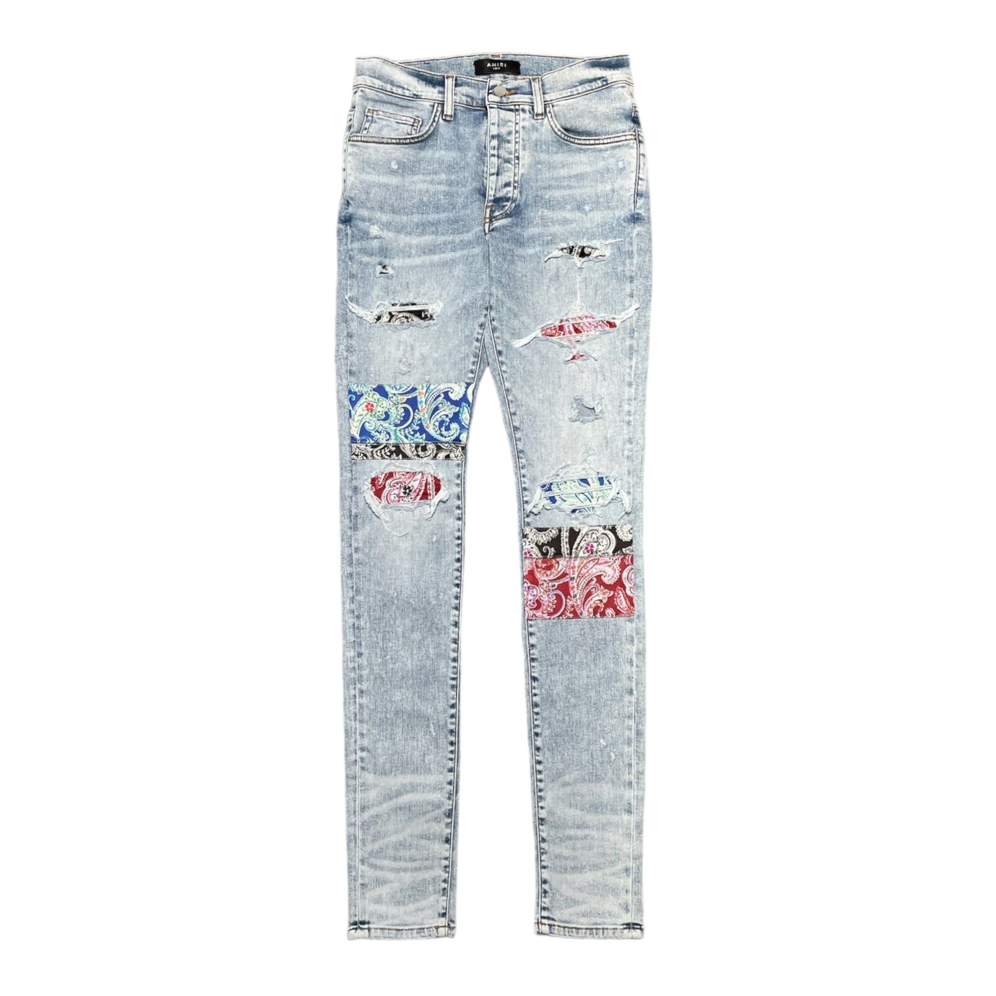 Amiri Amiri Pajama Art Patch Jeans Light Vintage Indigo | Grailed
