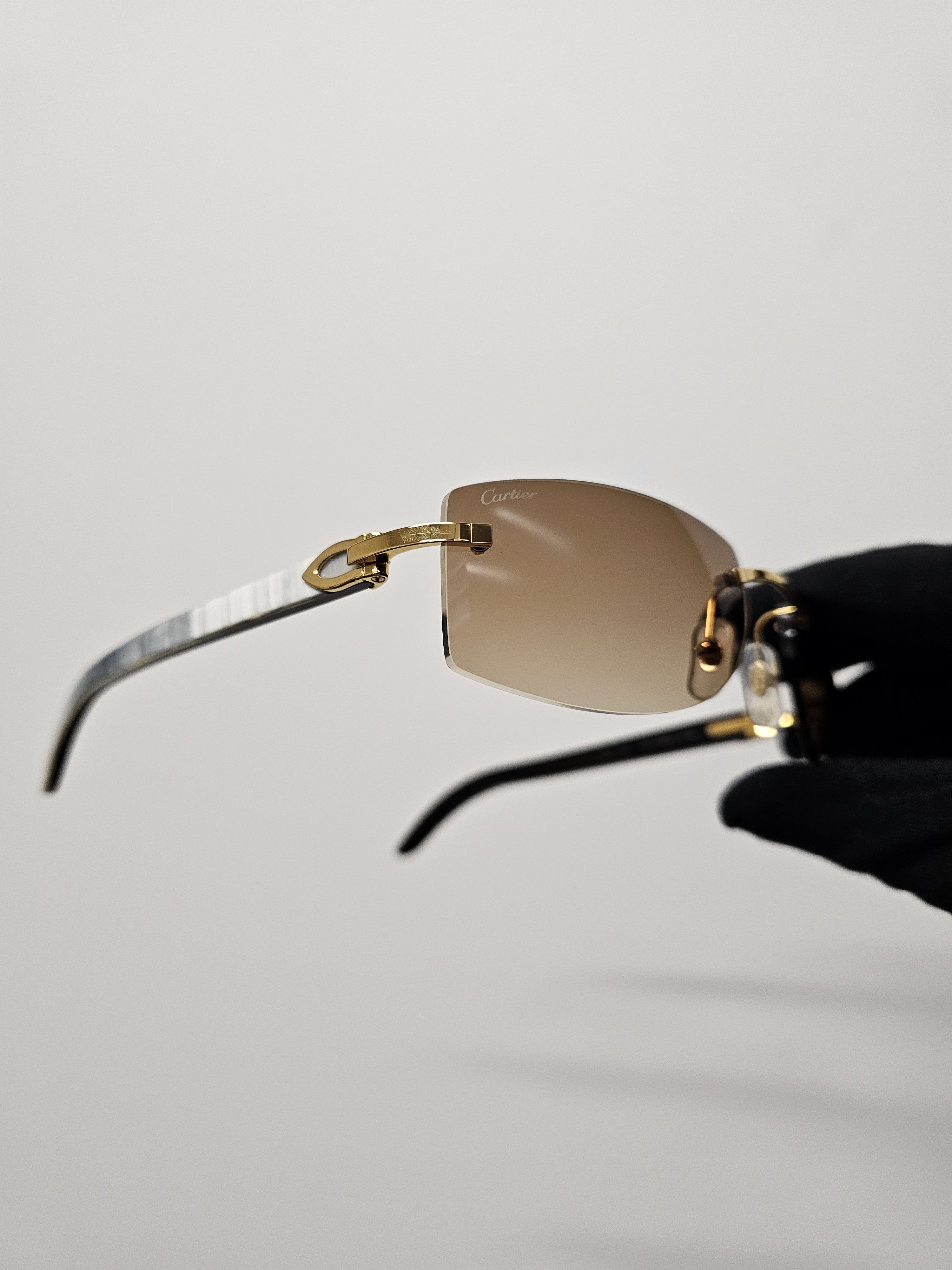 Cartier Cartier White Buffalo Horn Gold Sunglasses (Buffs) | Grailed