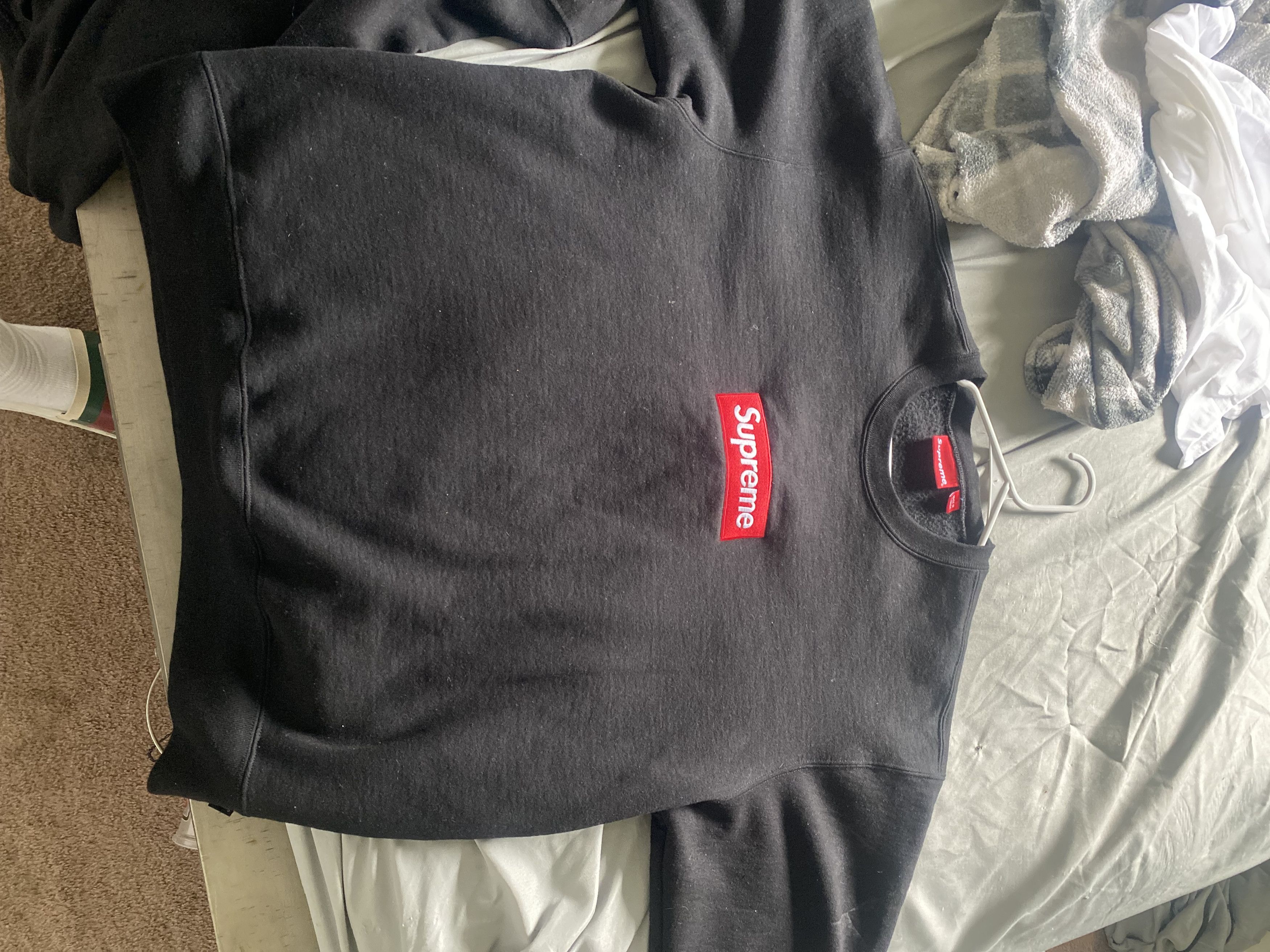 Supreme Supreme black crew neck box logo | Grailed