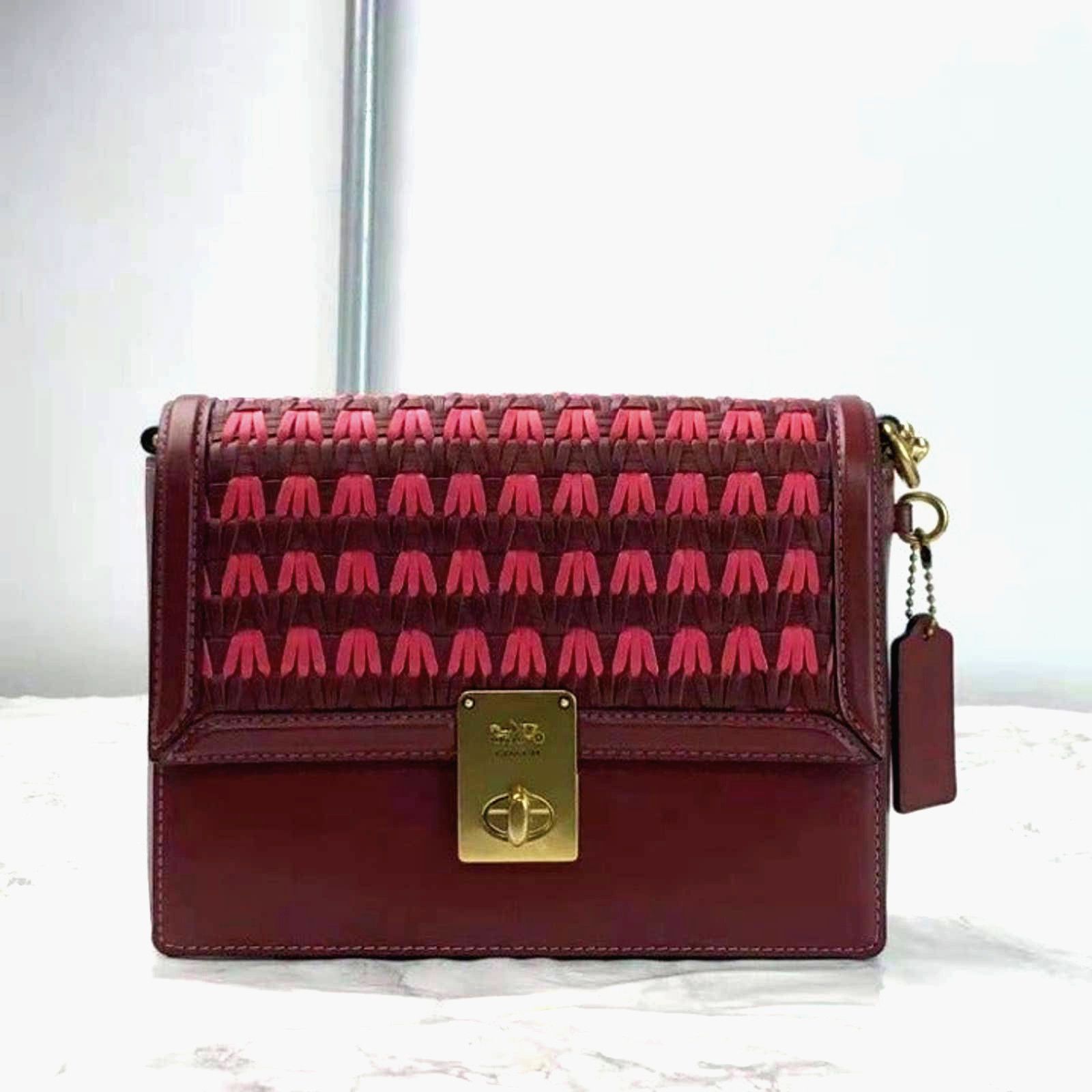 Coach Coach 613 Hutton Shoulder Bag With Weaving In Wine Multi | Grailed