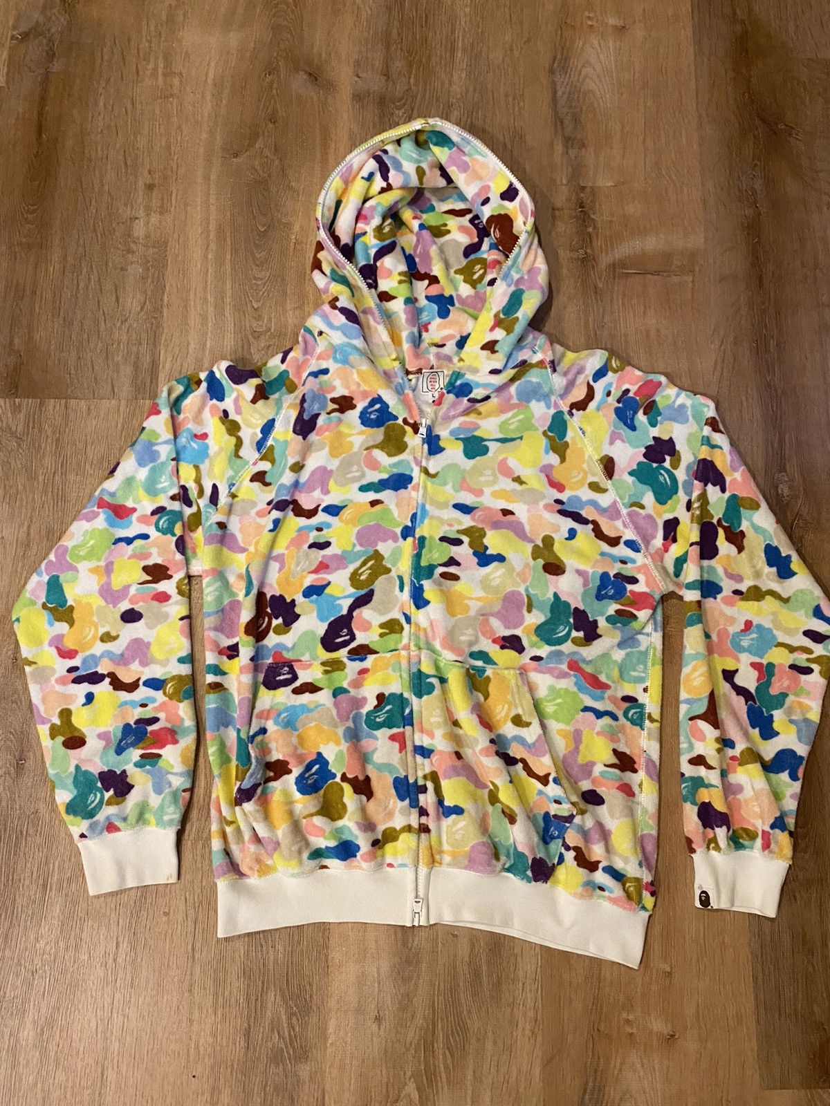 Bape 2001 Terry Cloth Multi Camo Full Zip Hoodie | Grailed