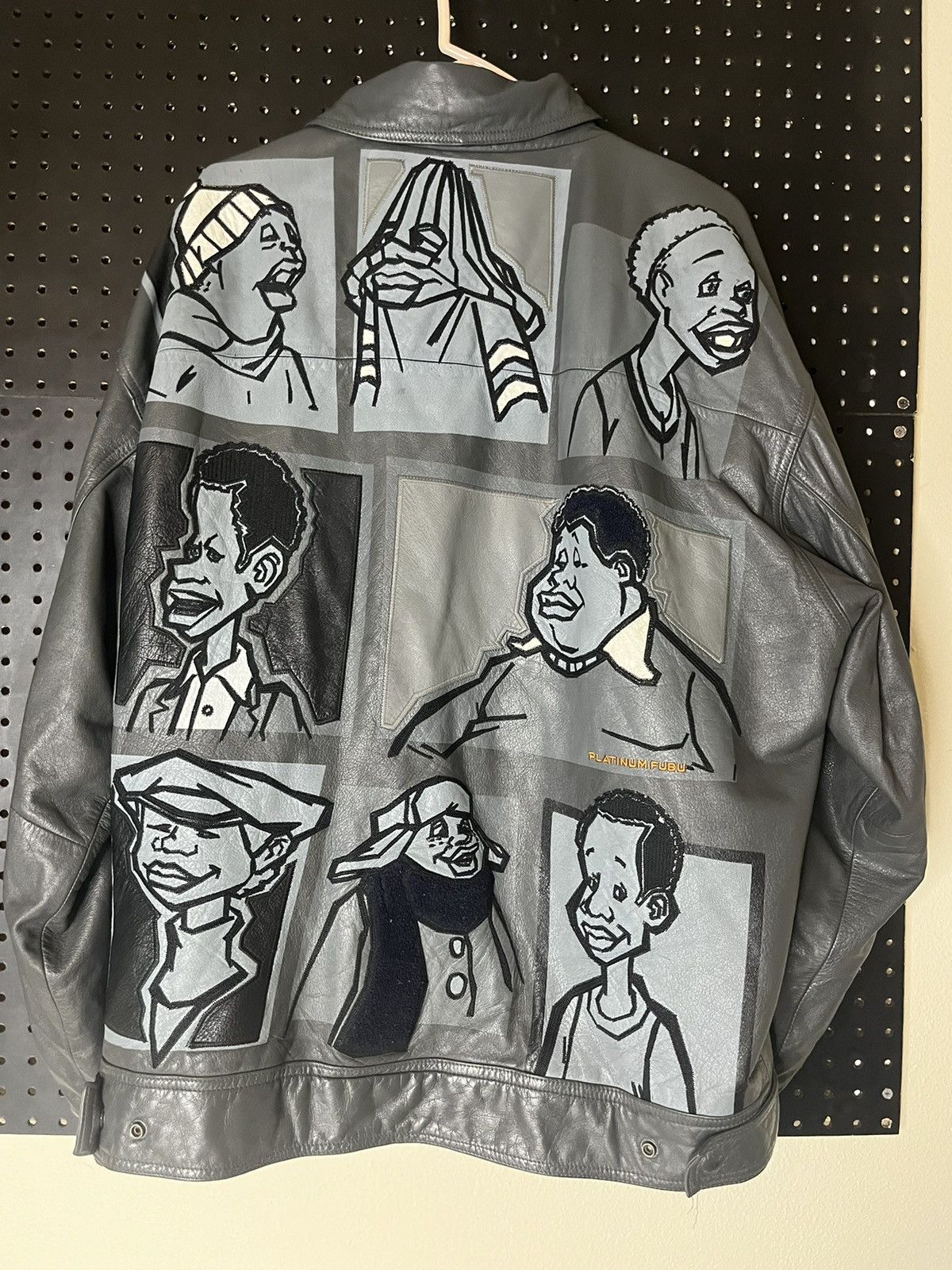 Vintage Rare Platinum Fubu Fat Albert leather jacket | Grailed