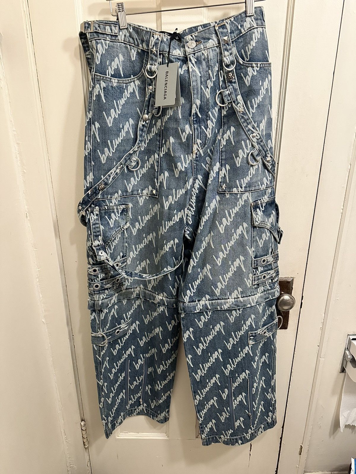 Balenciaga Balenciaga Raver Denim Script Logo | Grailed