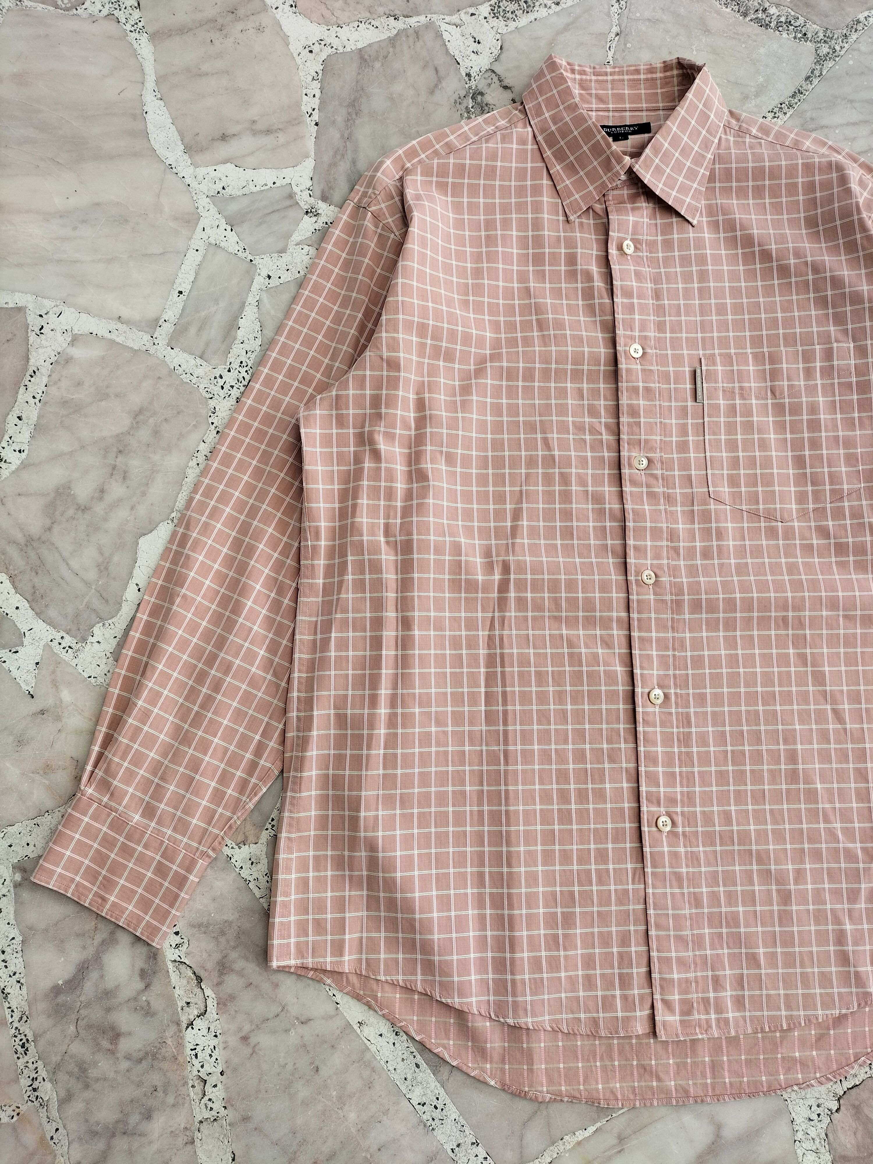 Burberry Very Rare Burberry London Oxford Rose Gold Button Up Shirt ...