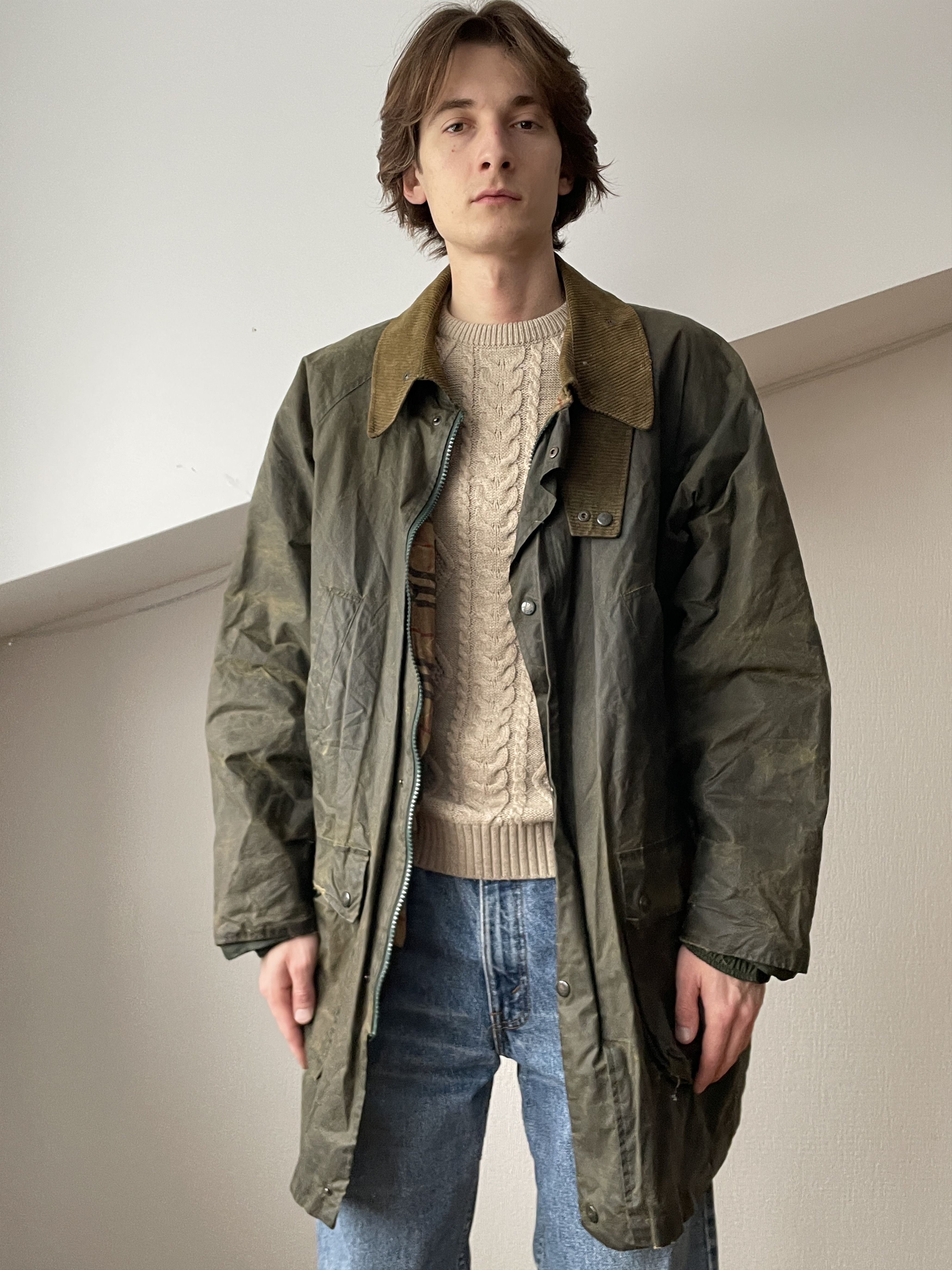 Barbour × Vintage BURBERRY Jacket Waxed Coat Nova Check 80s trench ...