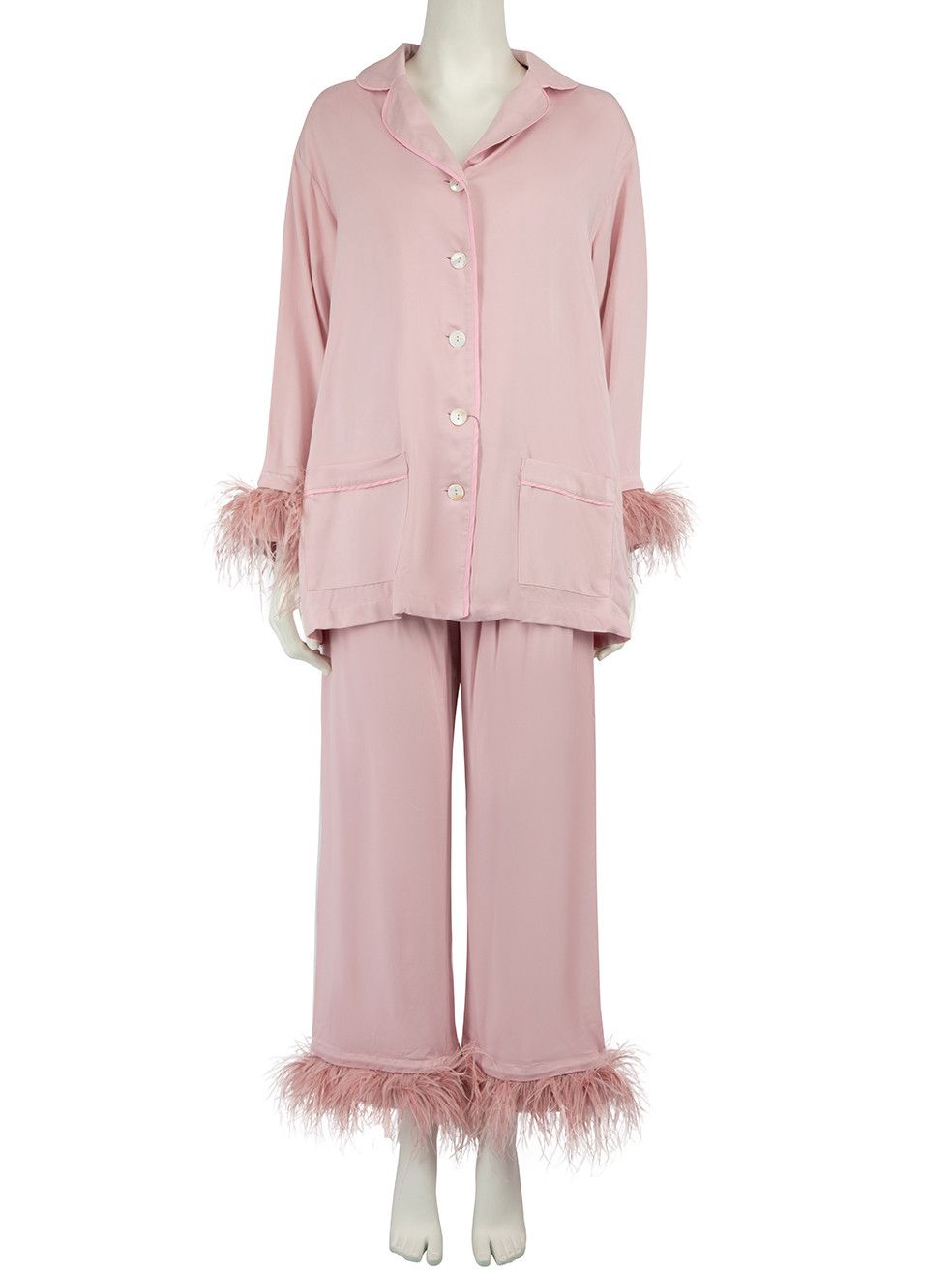 Sleeper Pink Feather Trim Pyjamas Set | Grailed