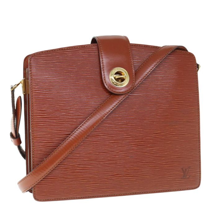 Louis Vuitton LOUIS VUITTON Epi Capuchin Shoulder Bag Brown M52343 LV ...