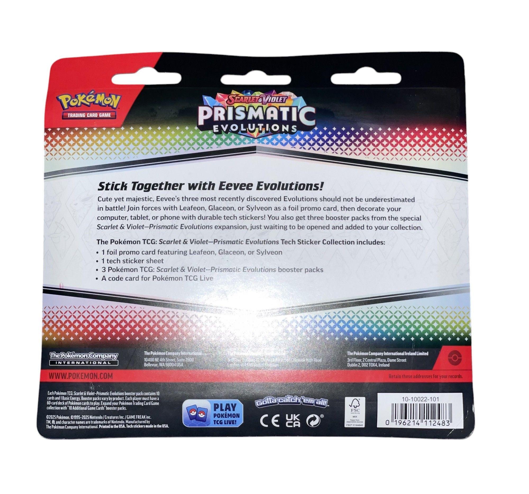 Pokemon POKEMON PRISMATIC EVOLUTION 'Tech Sticker Collection' PACK ...