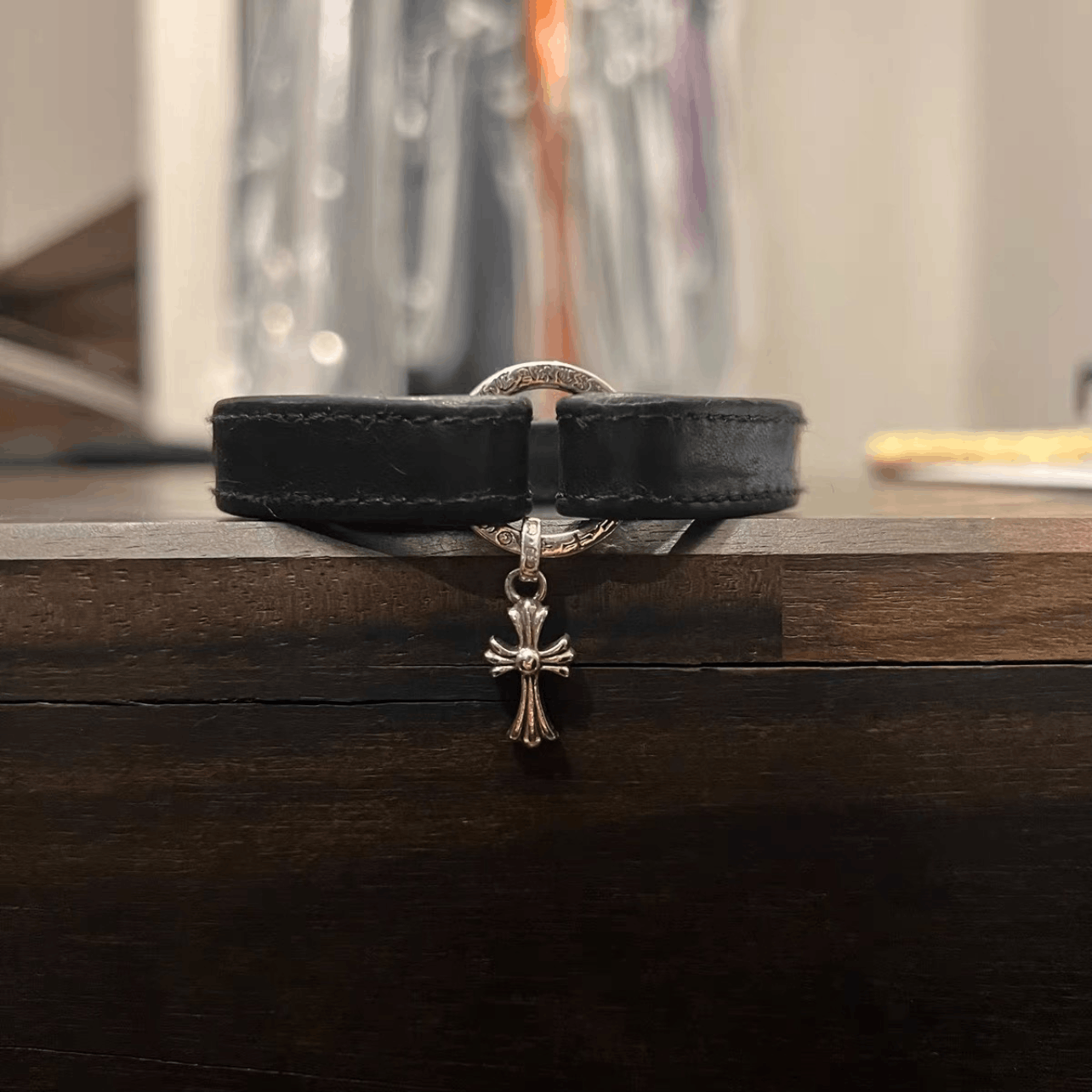 Chrome Hearts Chrome Hearts Babyfat Leather and Silver Band | Grailed