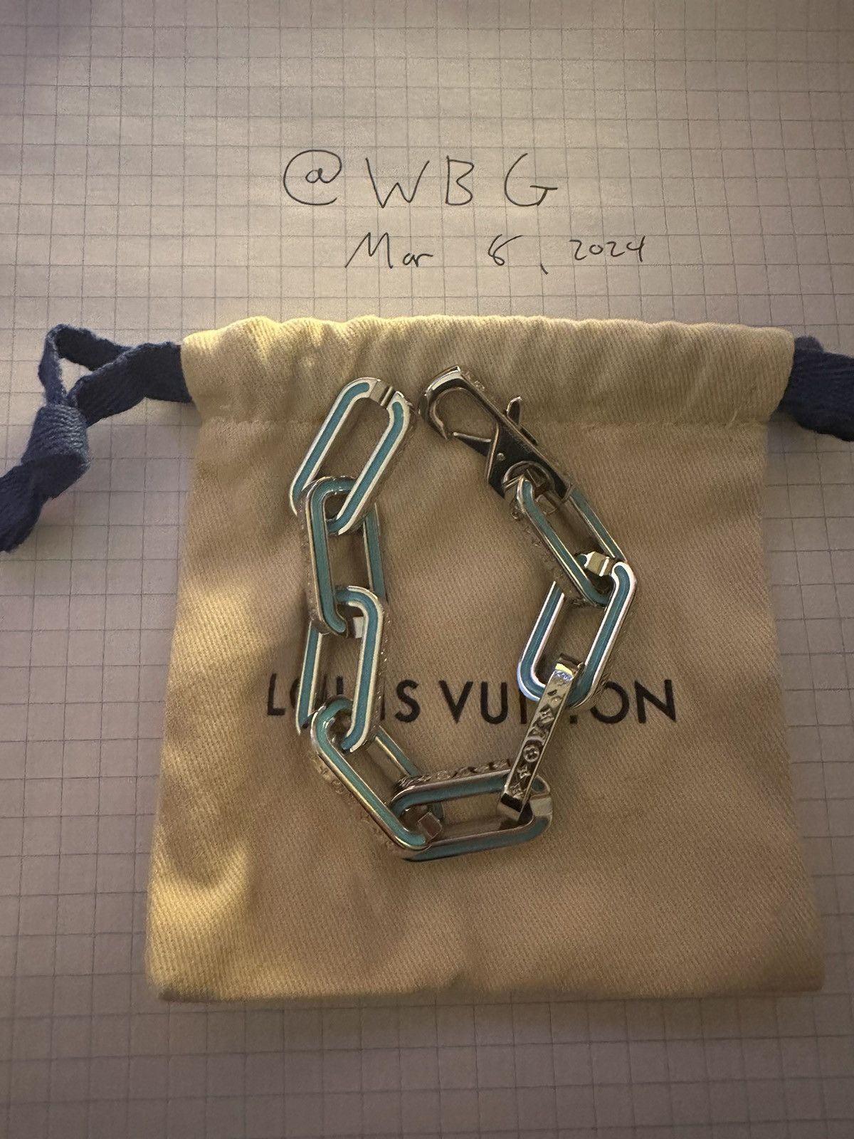 Louis Vuitton × Virgil Abloh Chain Link Monogram Bracelet Virgil Blue ...