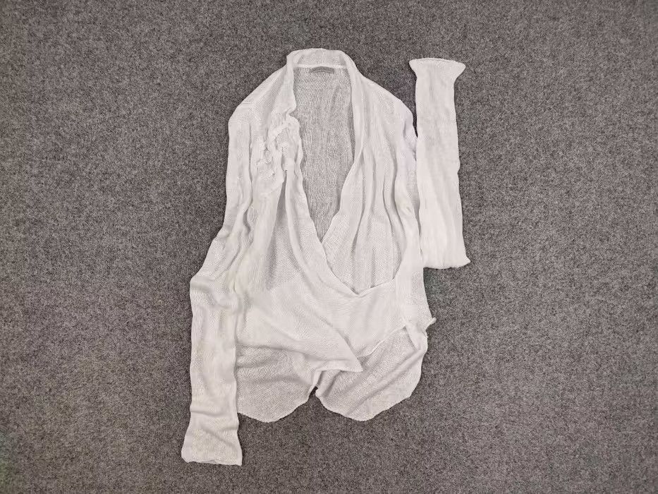 Designer Sarah Pacini Design light white knit long sleeve | Grailed