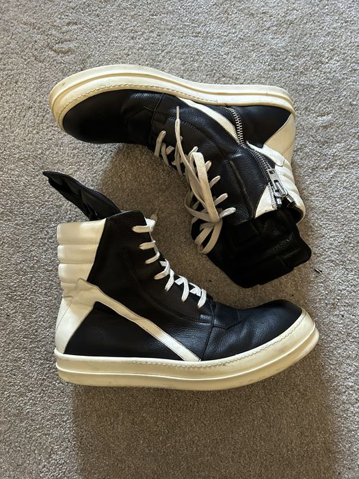 Rick Owens Rick Owens Black / White Geobaskets - Size 44 | Grailed