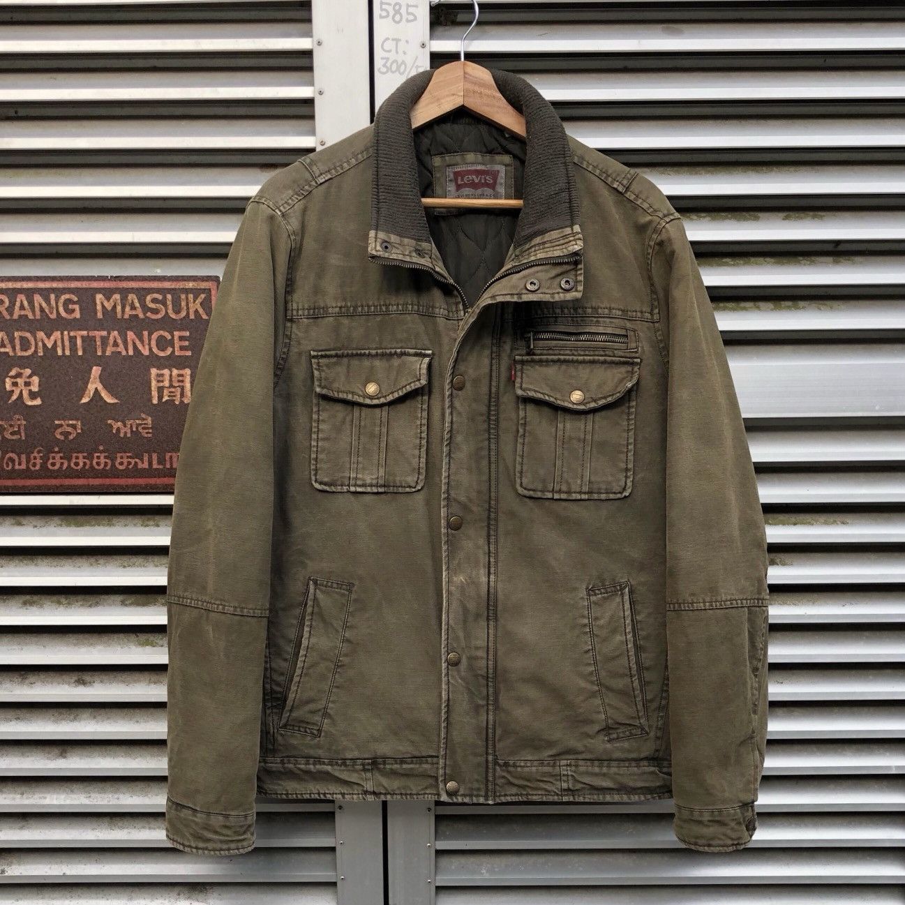 Levi's Vintage Levis Olive Green Army Military Field Trucker Jacket ...
