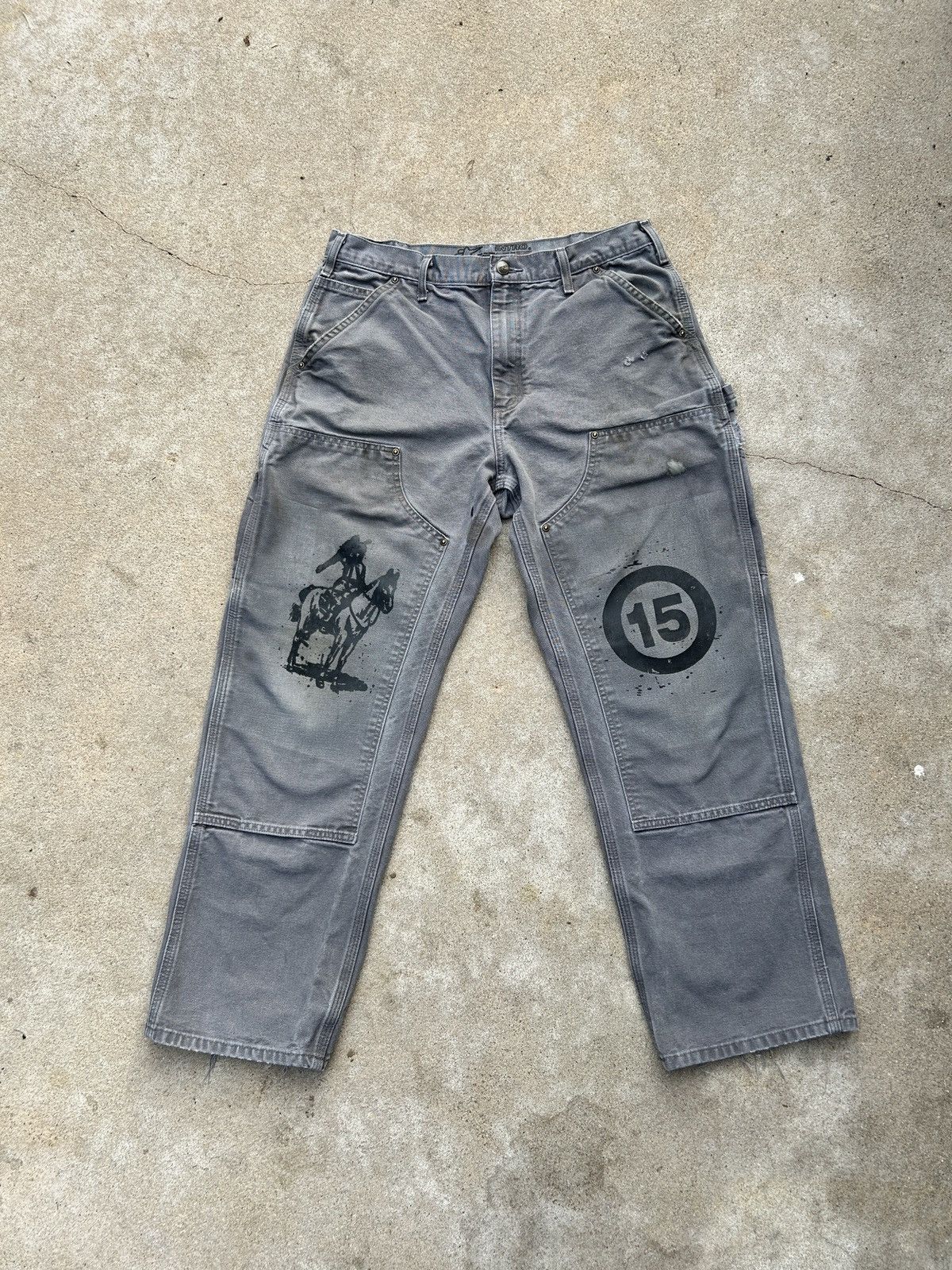 Carhartt × Other × Vintage Intro Thrashed Vintage Gray Carhartt Double ...