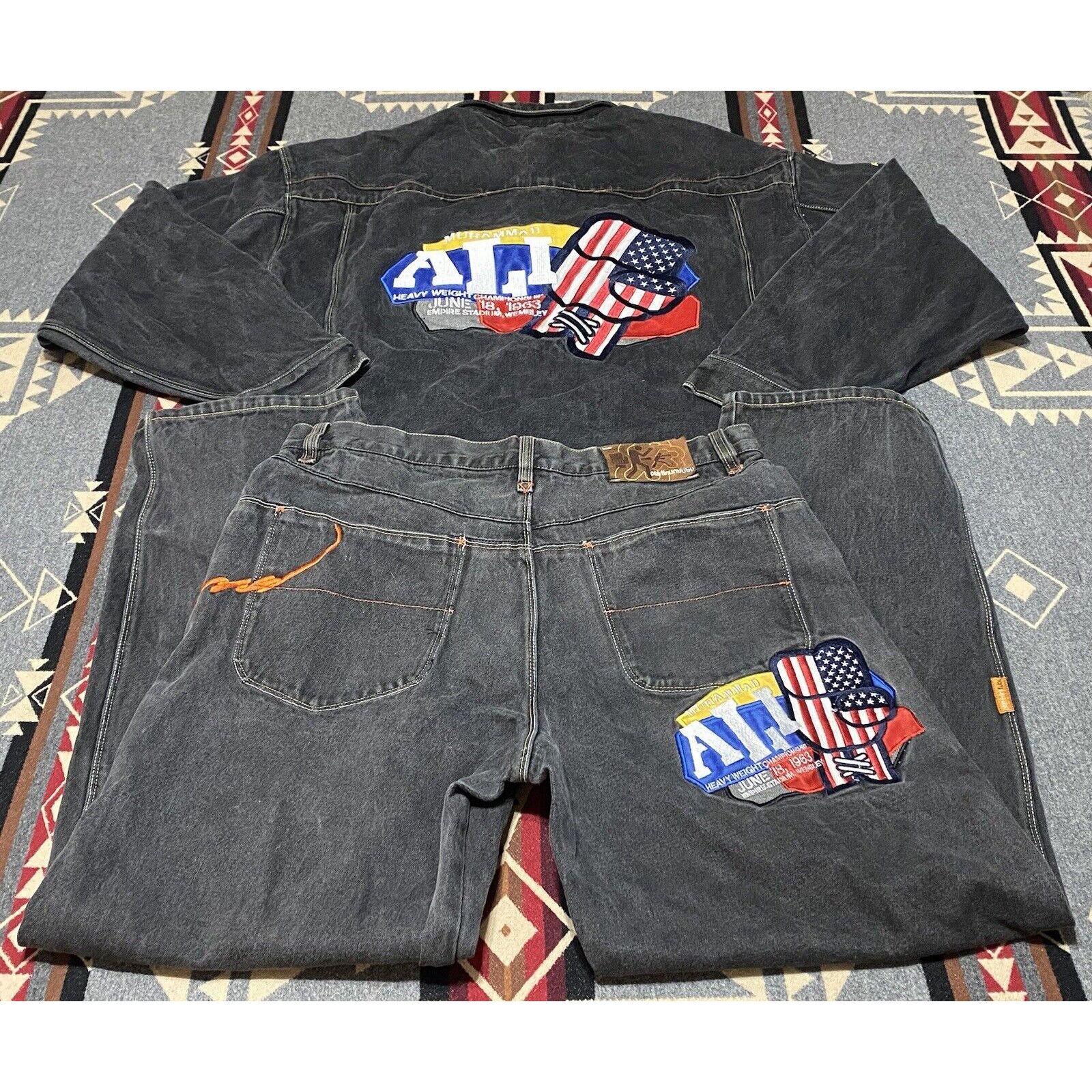 Fubu FUBU Platinum MUHAMMAD ALI Denim Set Mens Jacket XXL n Pants 36 ...