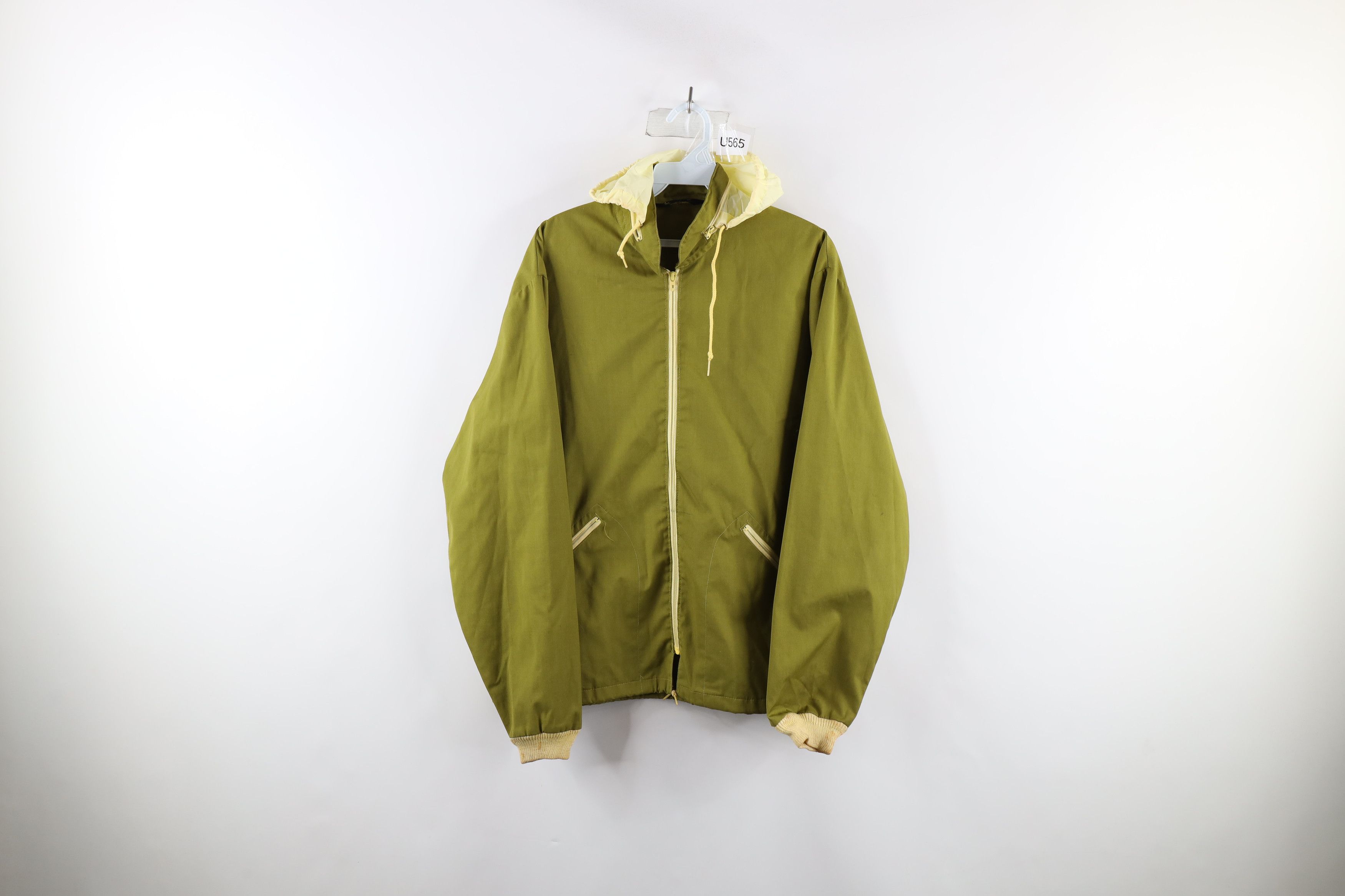 Vintage Vintage 50s 60s Streetwear Zip Hooded Jacket Avocado Green ...