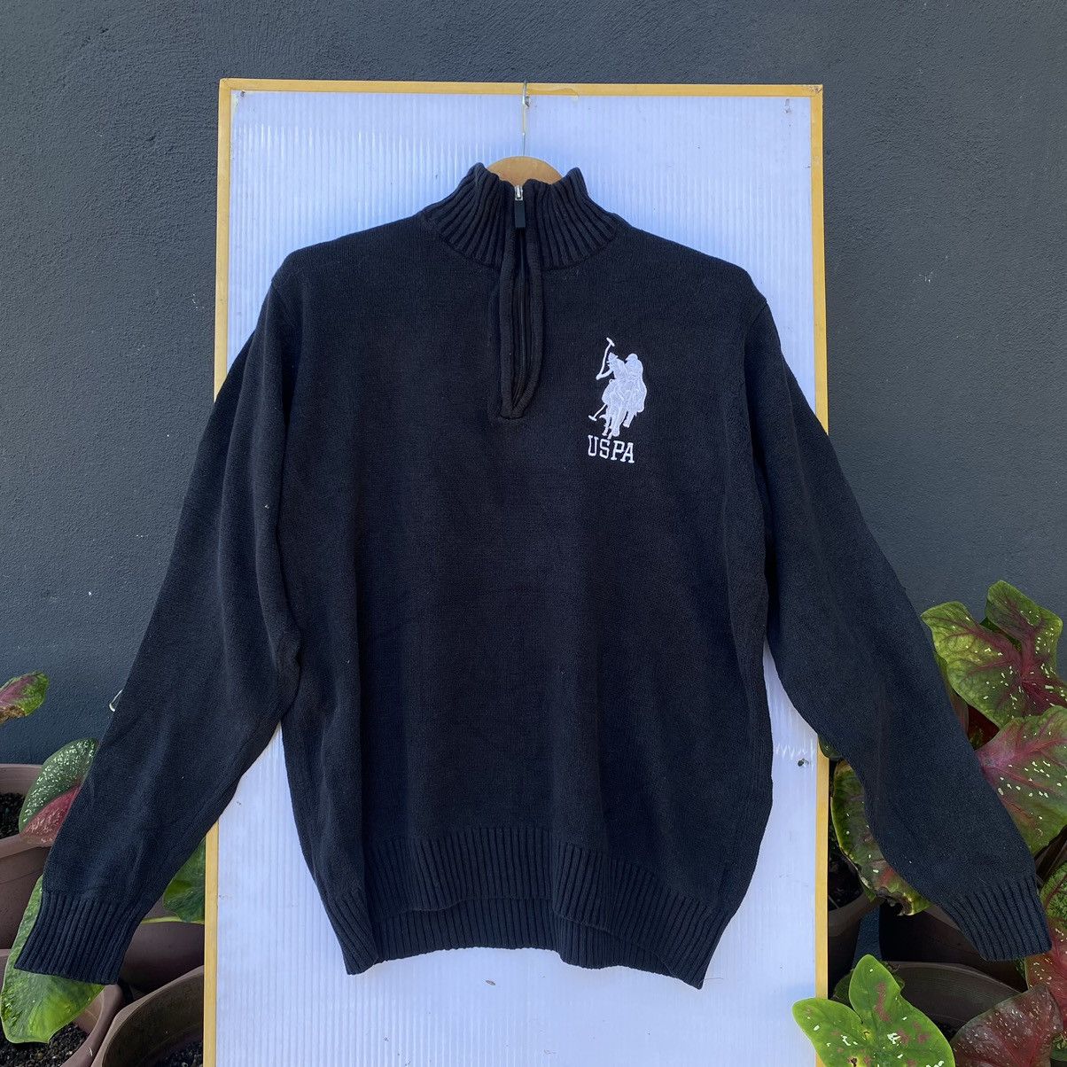 Polo Ralph Lauren 🔥 Vintage 90s Polo USPA Logo Half Zip Sweatshirt Navy ...