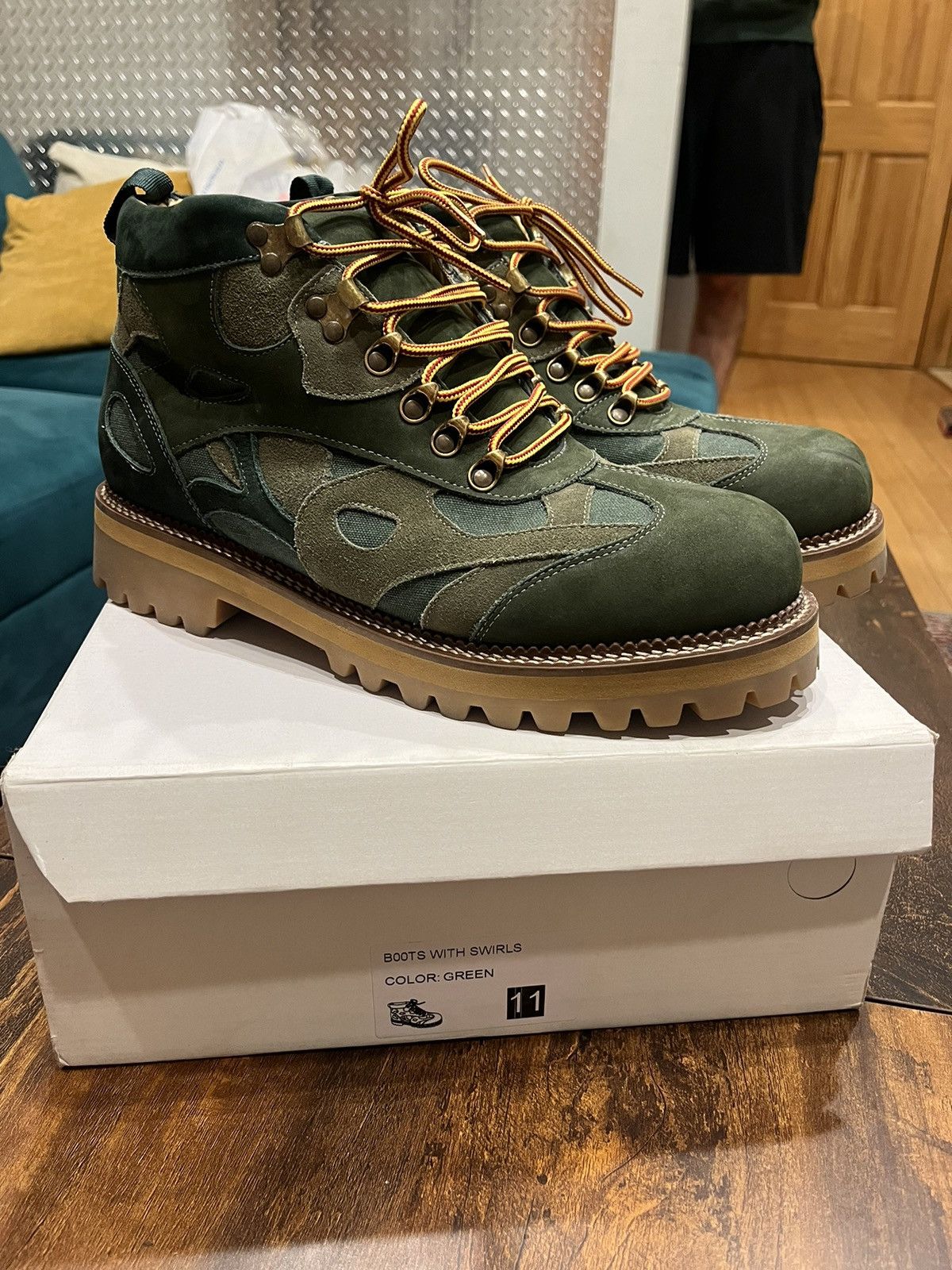 Kidsuper Studios Kid Super boots with swirls | Grailed