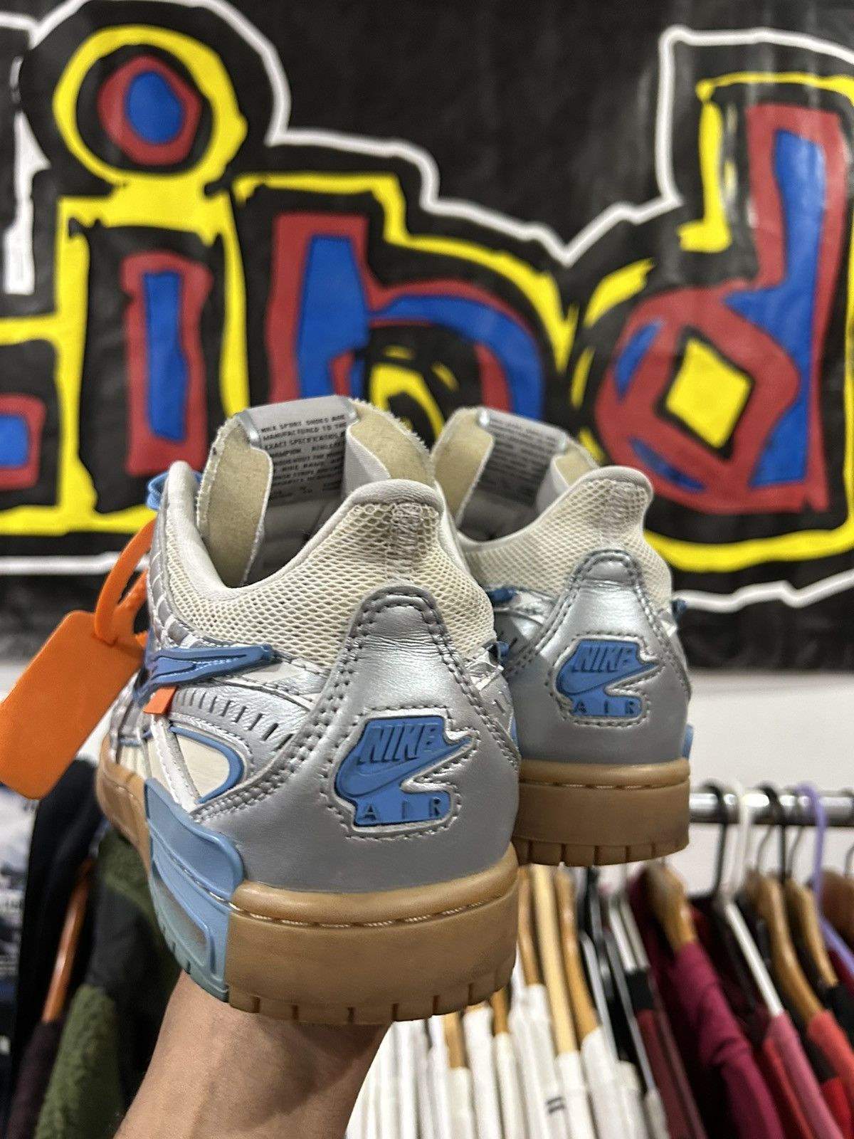 Nike × Off-White Nike Off white Rubber Dunk UNC | Grailed