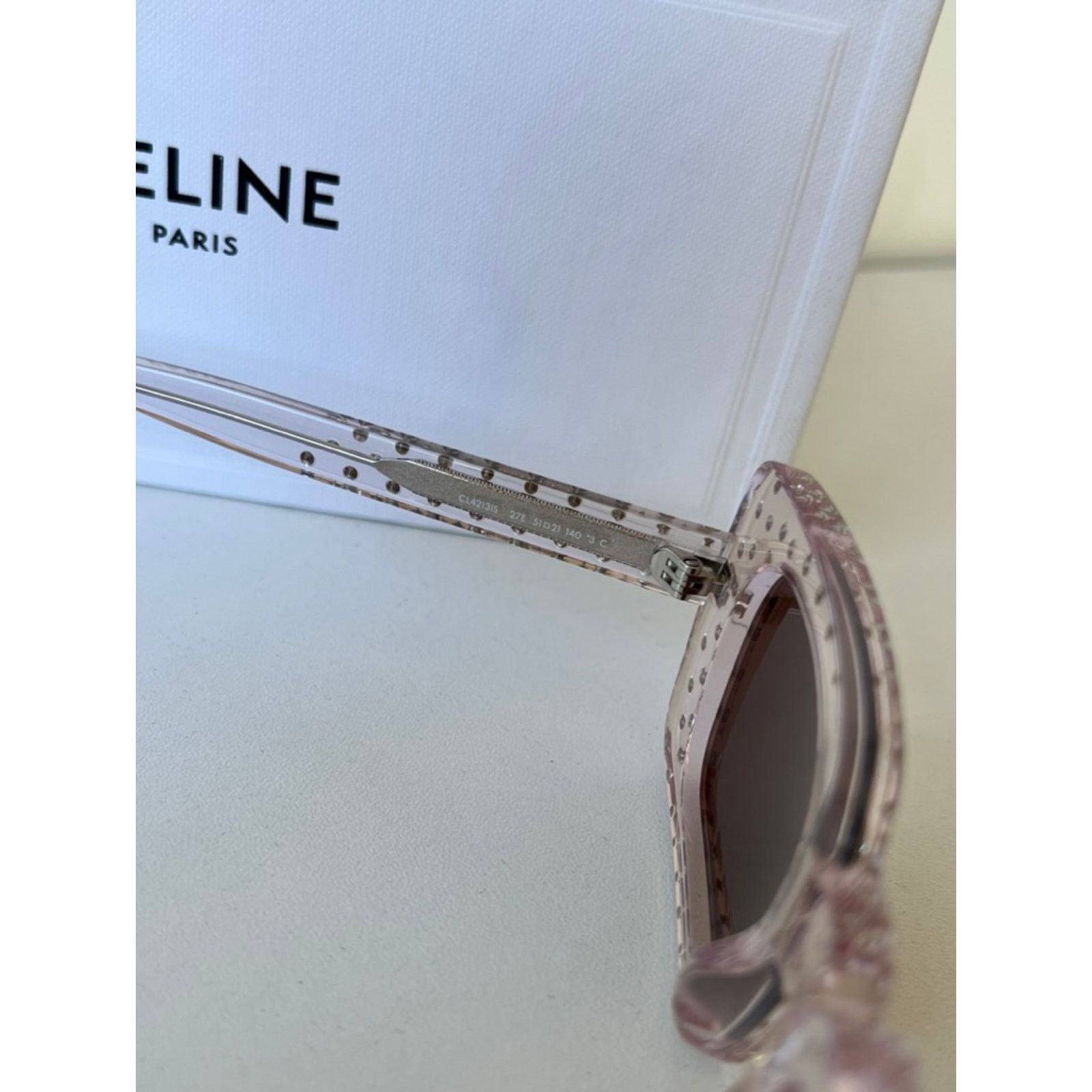 Celine NEW Celine CL4213IS Pink Clear Crystal Studded Sunglasses | Grailed