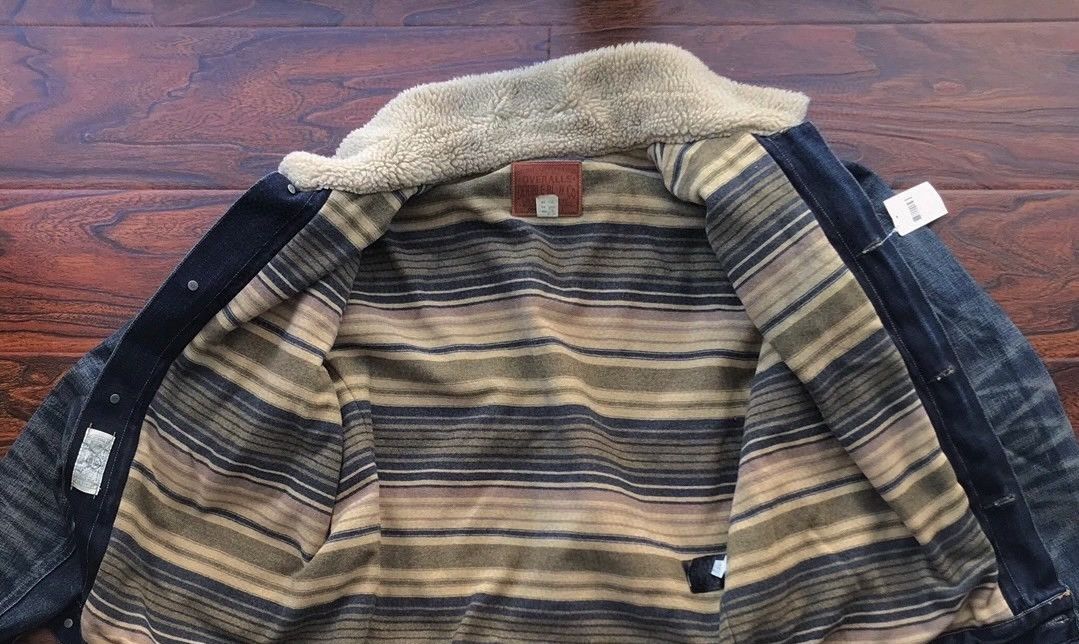 RRL Ralph Lauren RRL Grizzly Sherpa-Paneled Denim Jacket - Indigo | Grailed