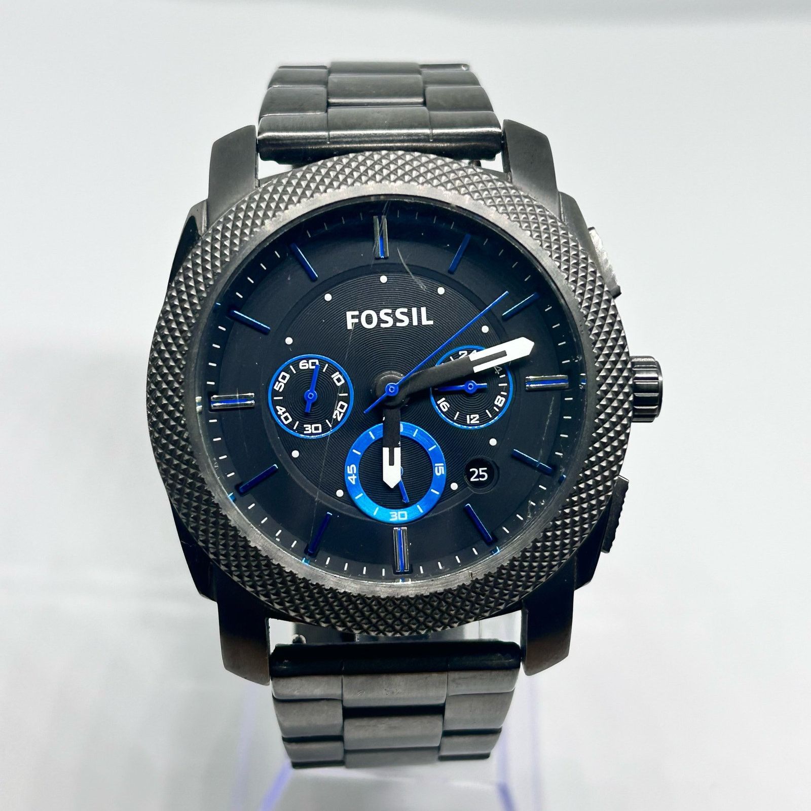 Fossil Fossil Machine Gray Tone Blue Dial Chronograph Men’s Watch | Grailed
