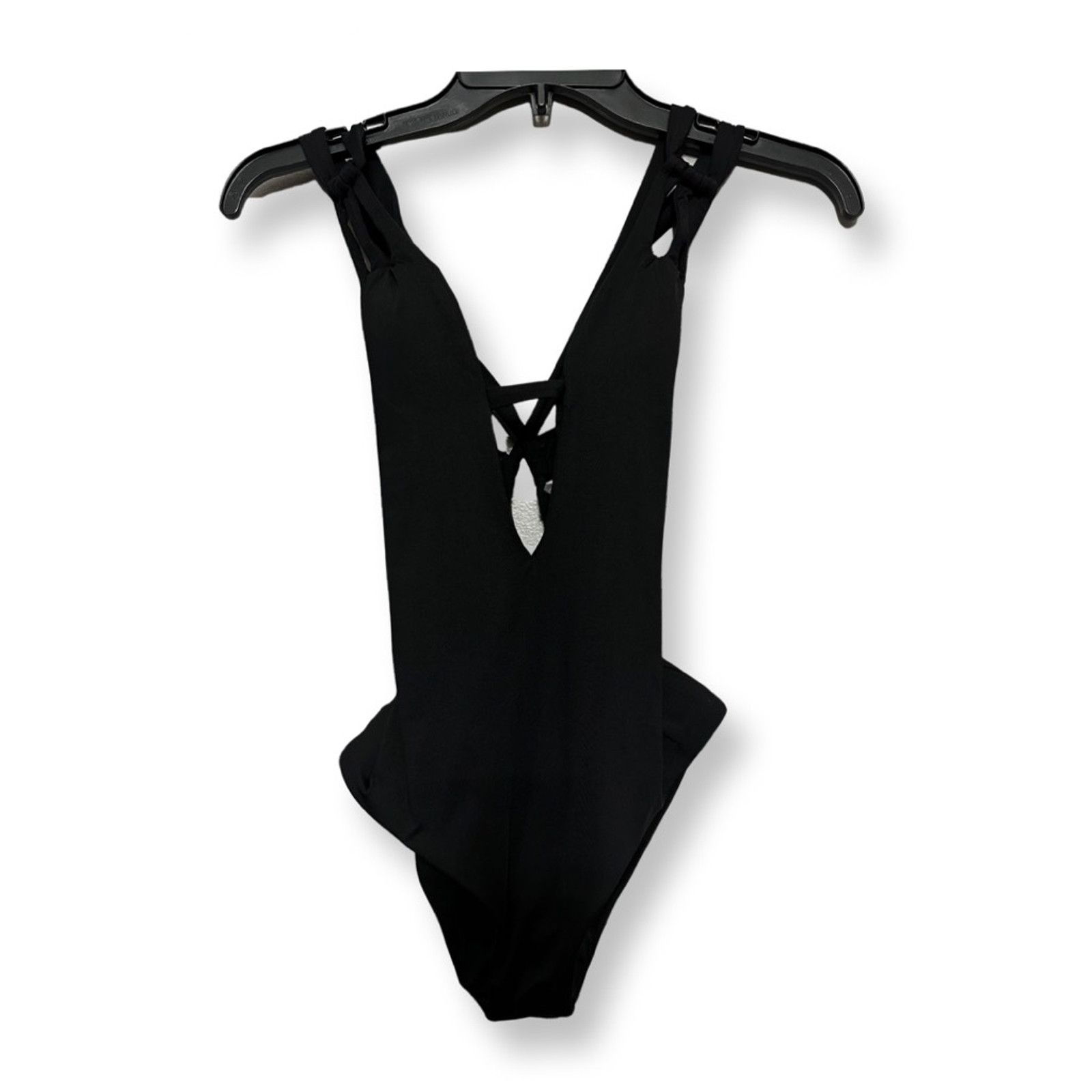 Unlisted Becca One Piece Swimsuit Open Tie Back Plunge Neck S New | Grailed