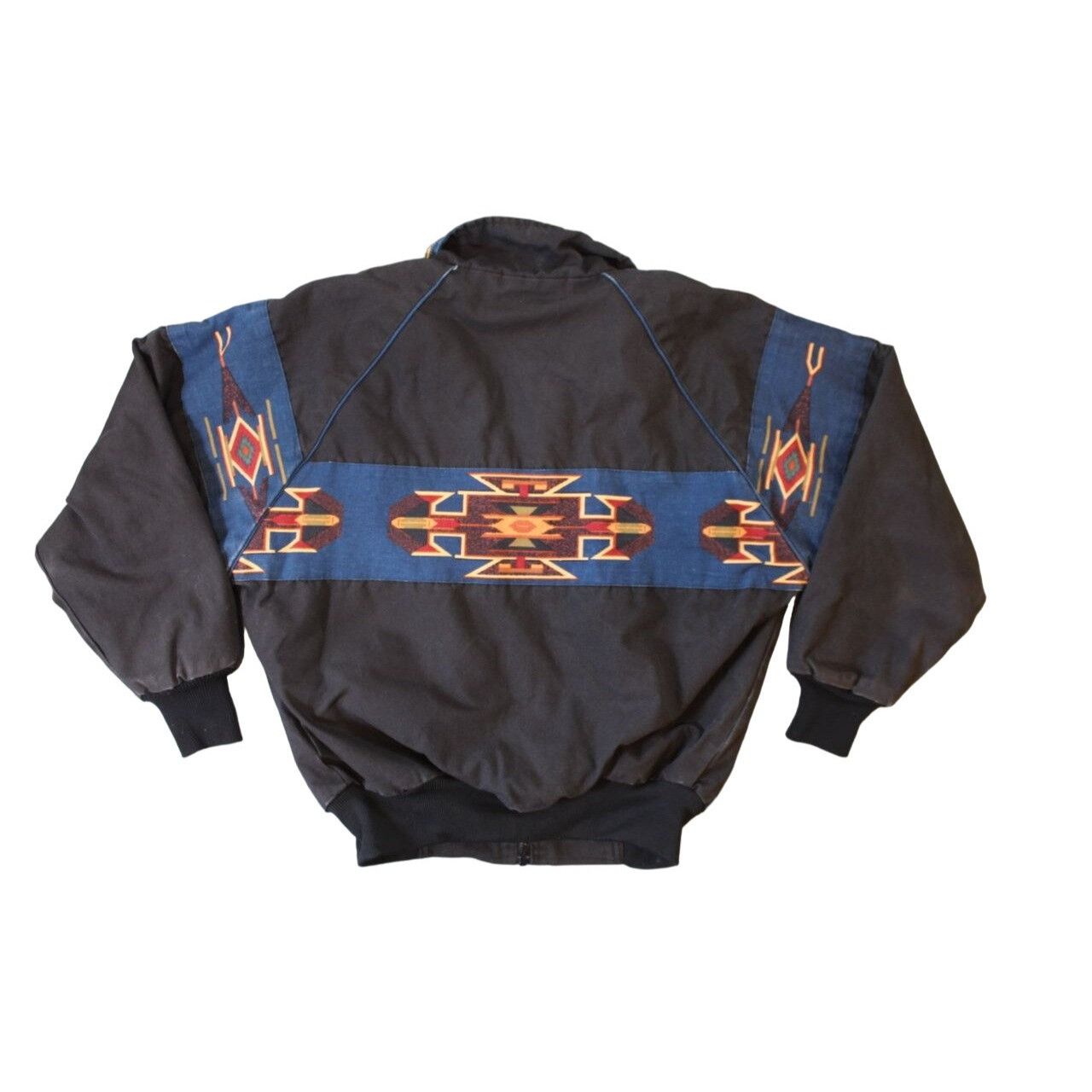 Other Vintage 90s Workwear Western Aztec Jacket Black S | Grailed