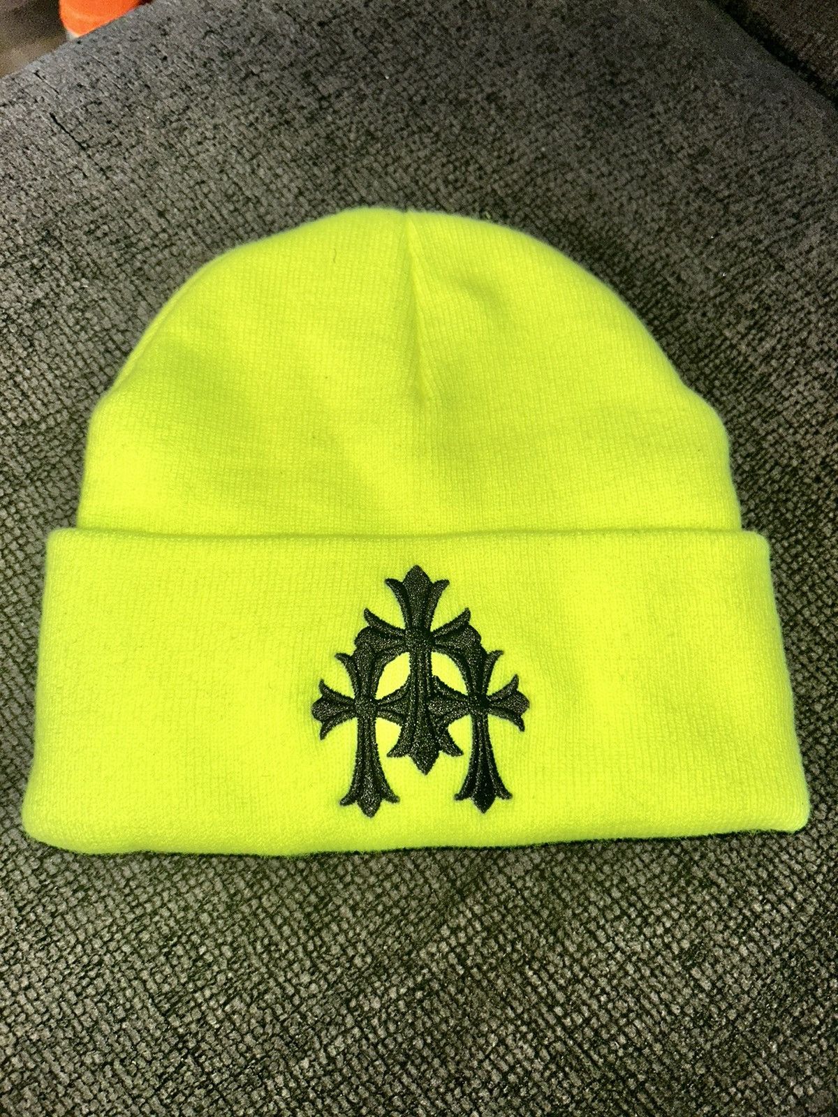 Chrome Hearts Chrome Hearts Neon Green Beanie Grailed