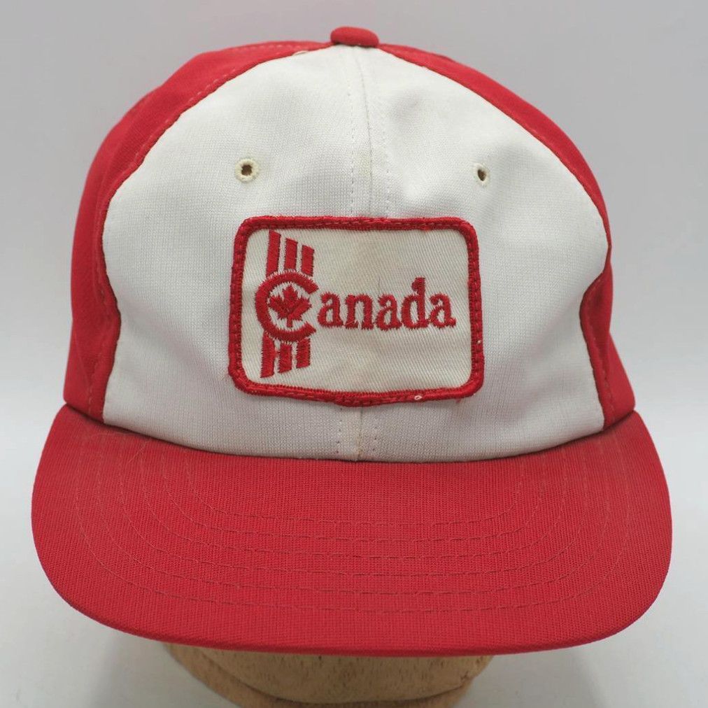 Vintage Authentic Canadian Vintage Style Embroidered Patch Mesh Trucker ...