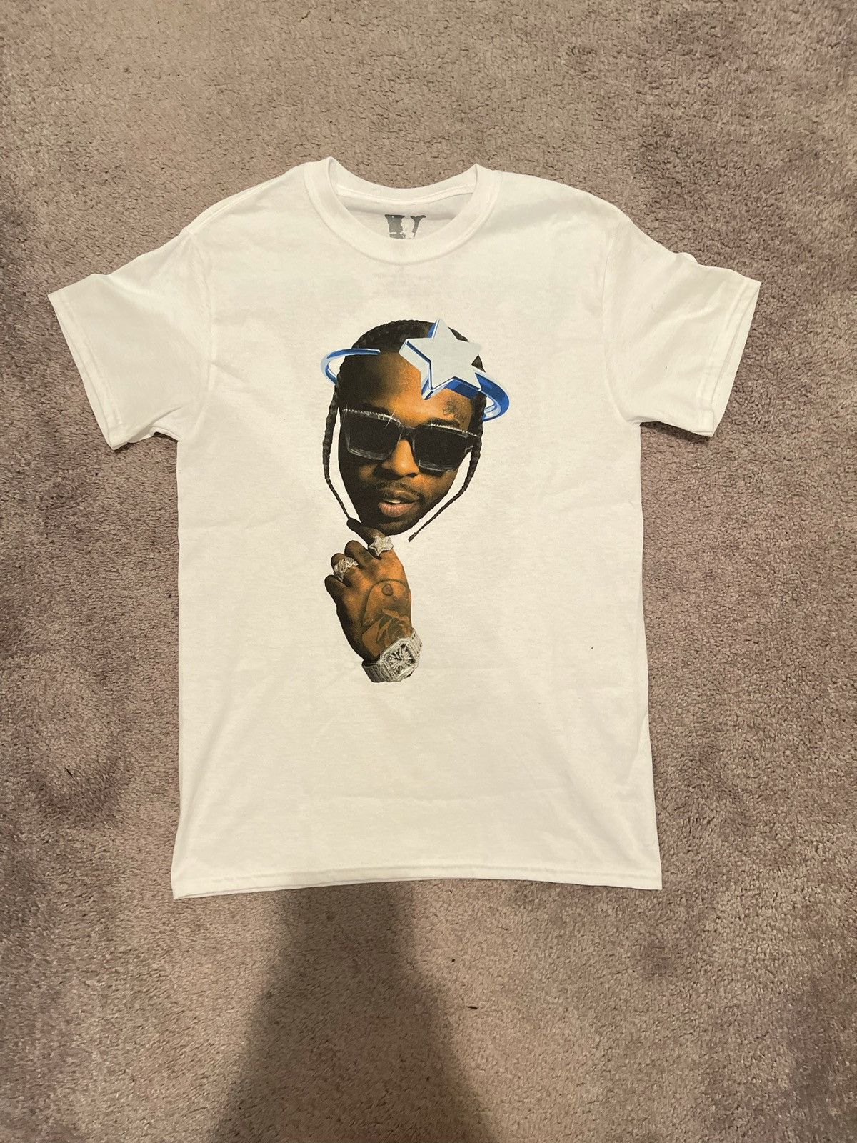 Vlone Pop Smoke x Vlone Halo T-Shirt White | Grailed