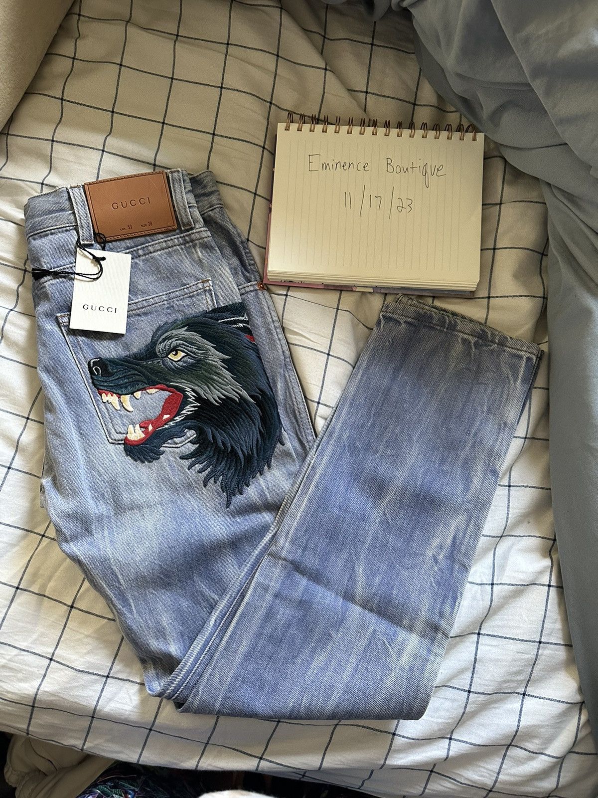 Gucci Gucci Wolf Patch Jeans | Grailed
